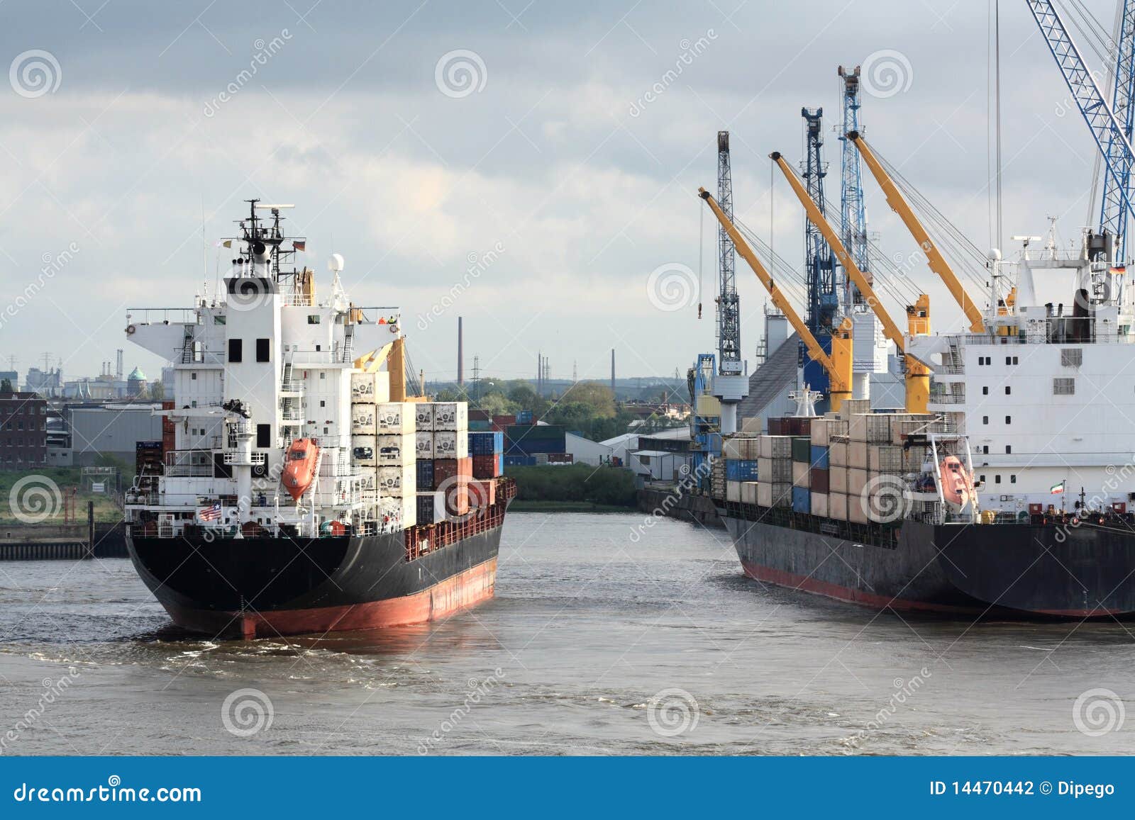 Container ships in harbor stock photo. Image of dockside - 14470442