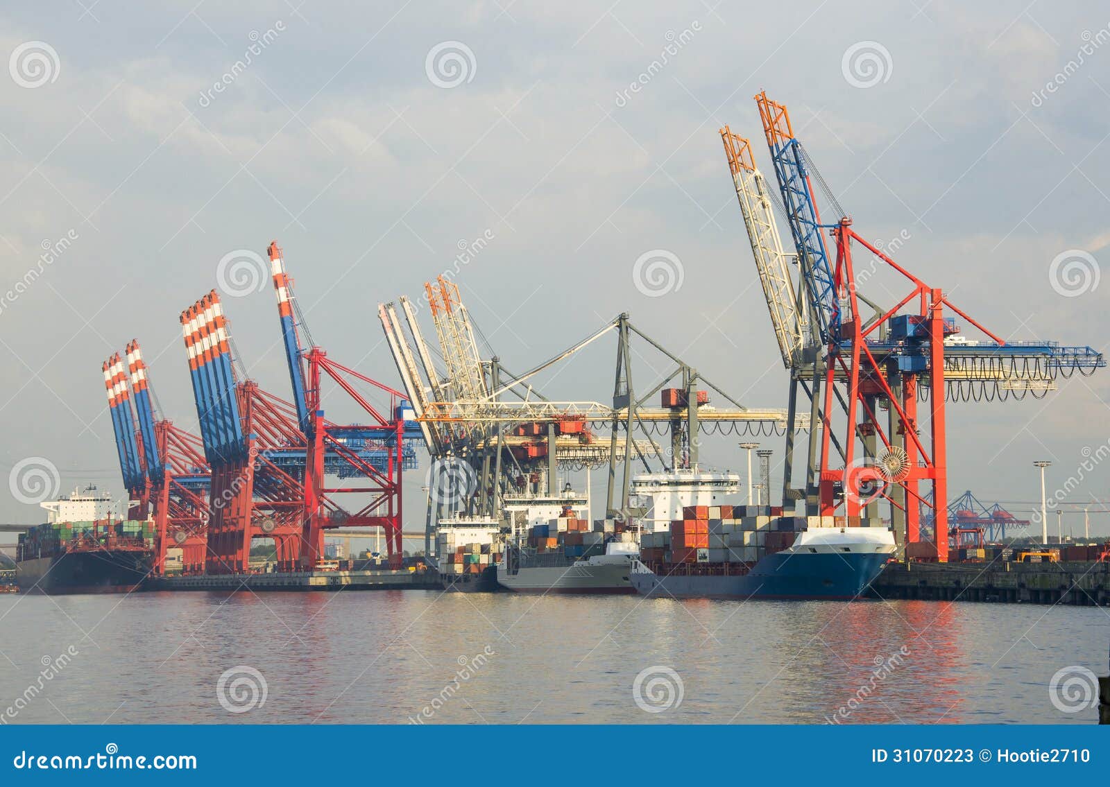 Container ships in harbor stock image. Image of feeder - 31070223