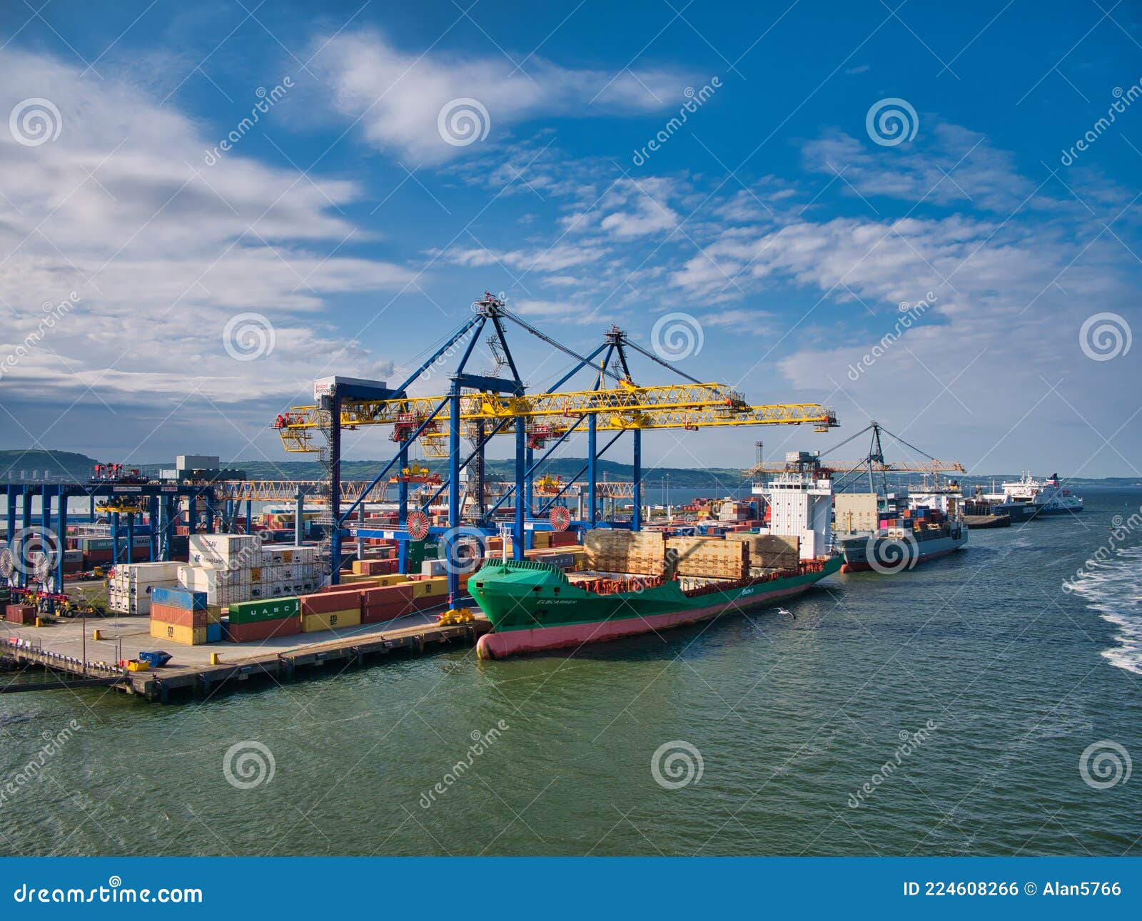 Container Ships Loading and Unloading at the Belfast Harbour Container ...