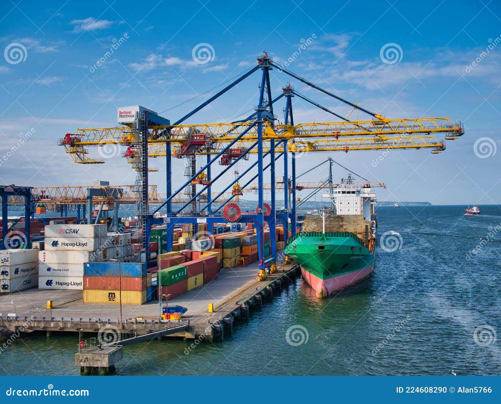 Container Ships Loading and Unloading at the Belfast Harbour Container ...
