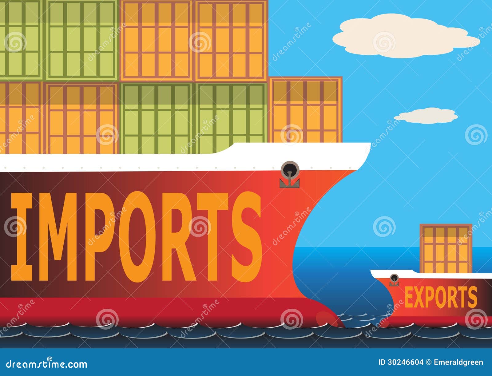 Imports & Exports stock illustration. Illustration of deficit - 30246604