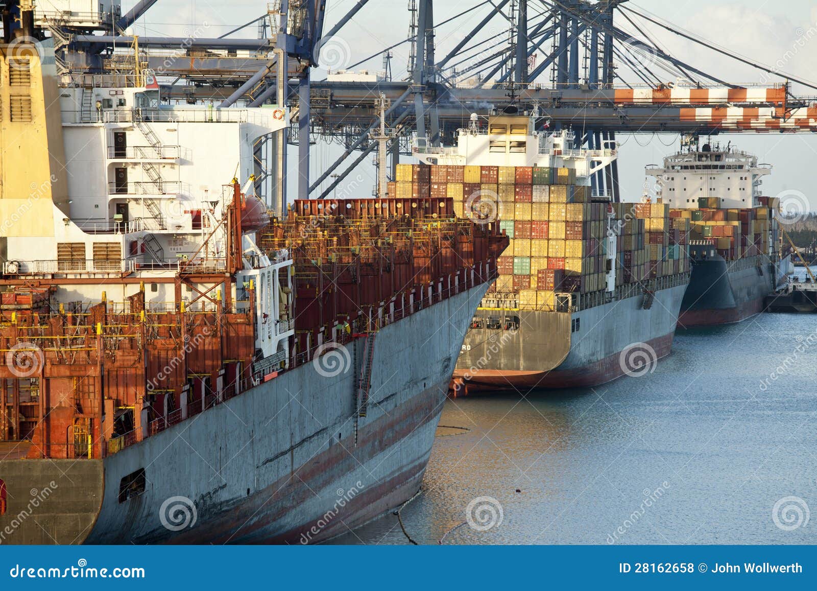 Container ships in port stock photo. Image of daytime - 28162658