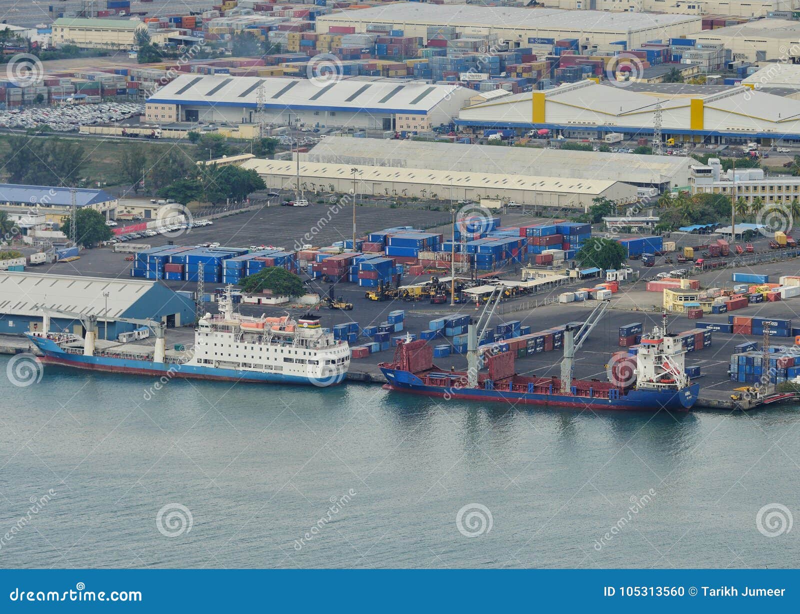 Container Ships at Quay in Port-Louis Harbour Mauritius Editorial Image ...