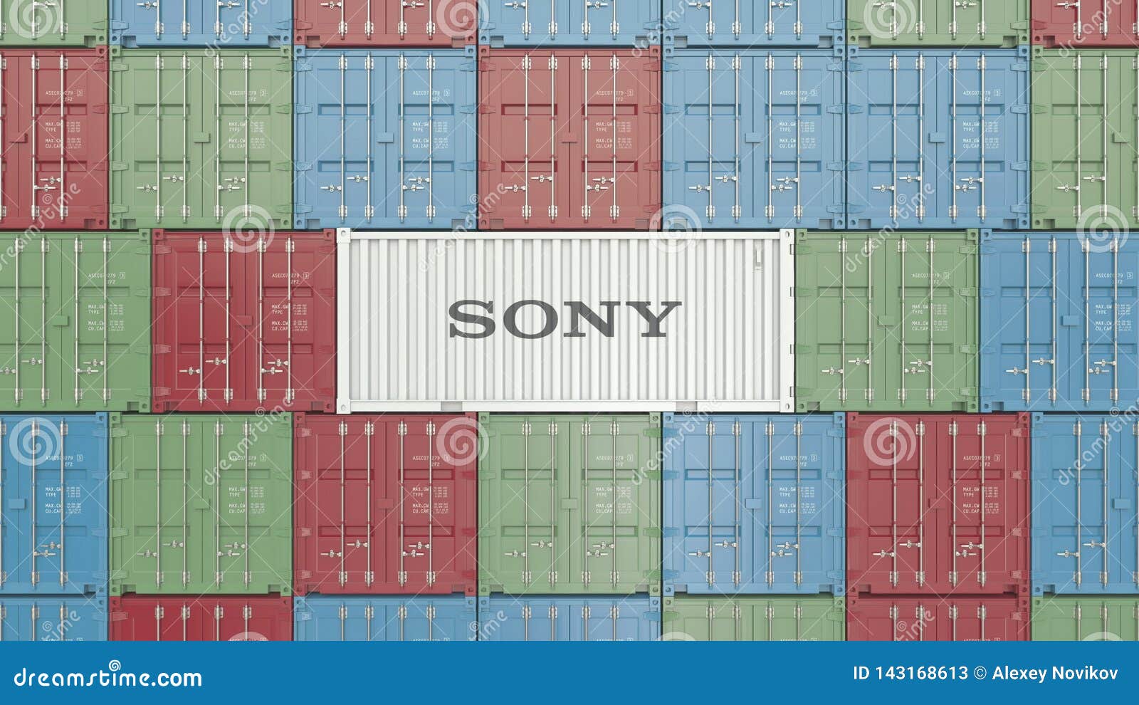 Container with Sony Corporate Logo. Editorial 3D Rendering Editorial ...