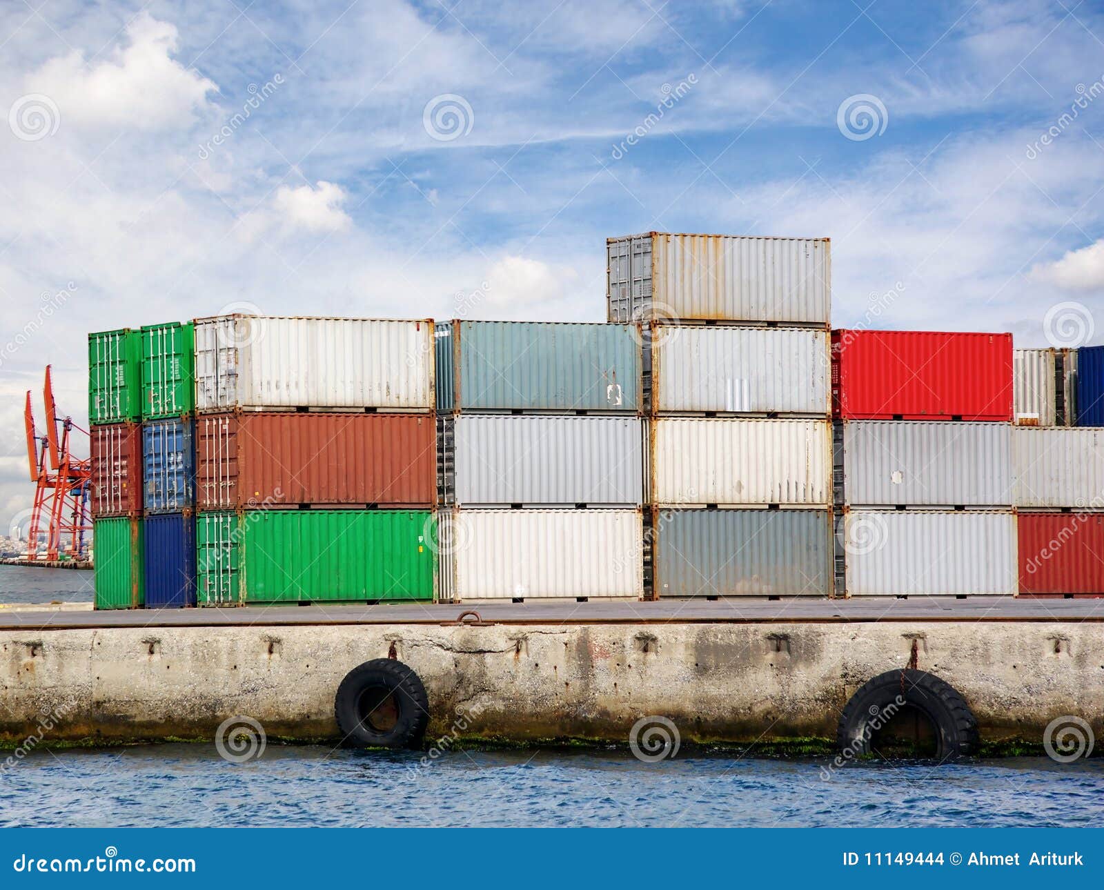 Container stack stock photo. Image of export, ocean, logistics - 11149444