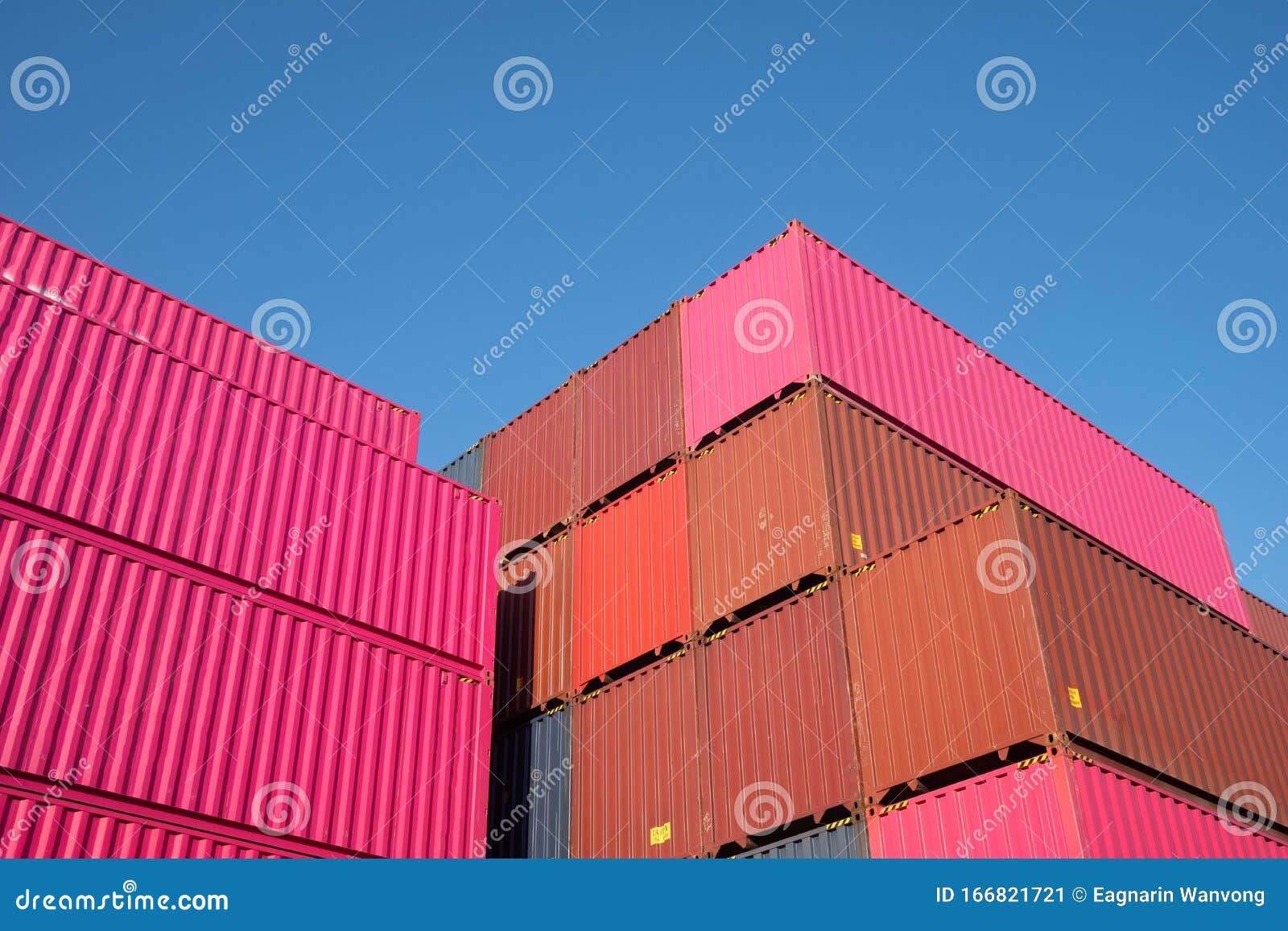 Container Stack In The Cargo Yard Stock Image | CartoonDealer.com ...