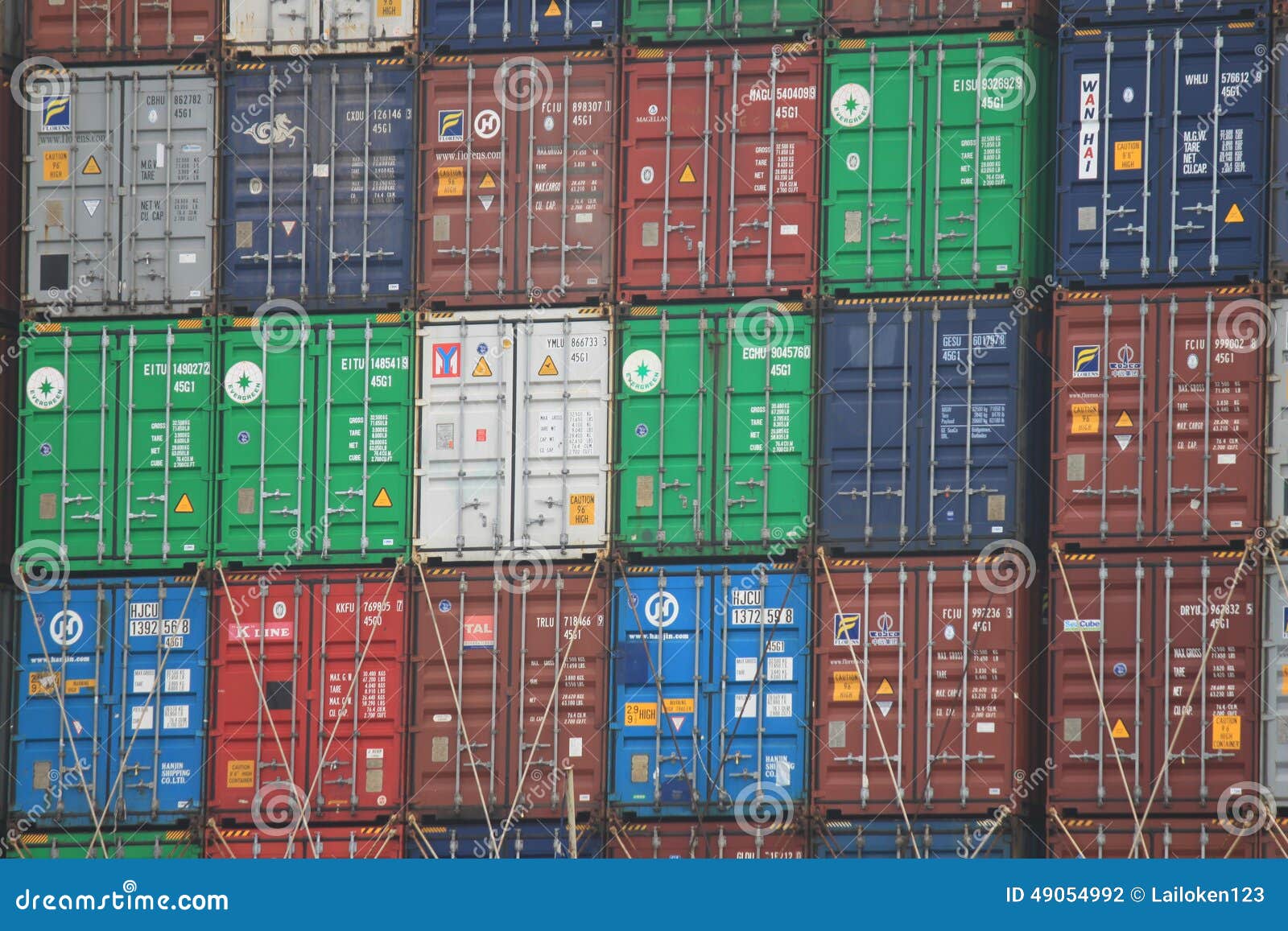 Container stack editorial photography. Image of charge - 49054992