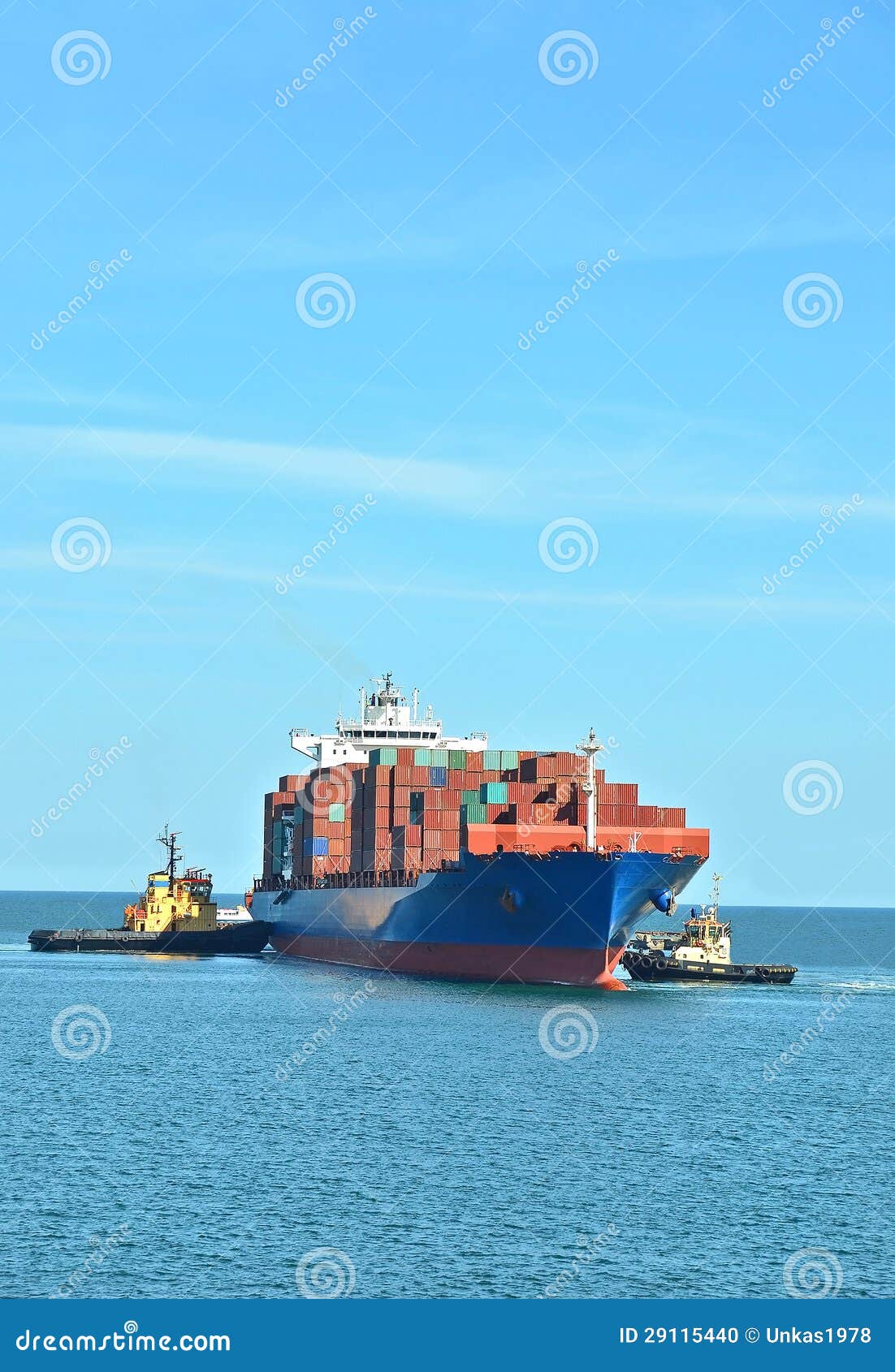 Container Stack on Freight Ship Stock Photo - Image of freight, device ...