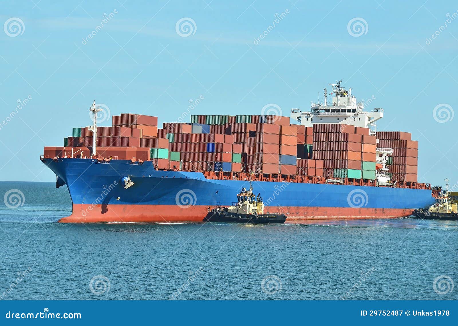 Container Stack on Freight Ship Stock Image - Image of loading, device ...