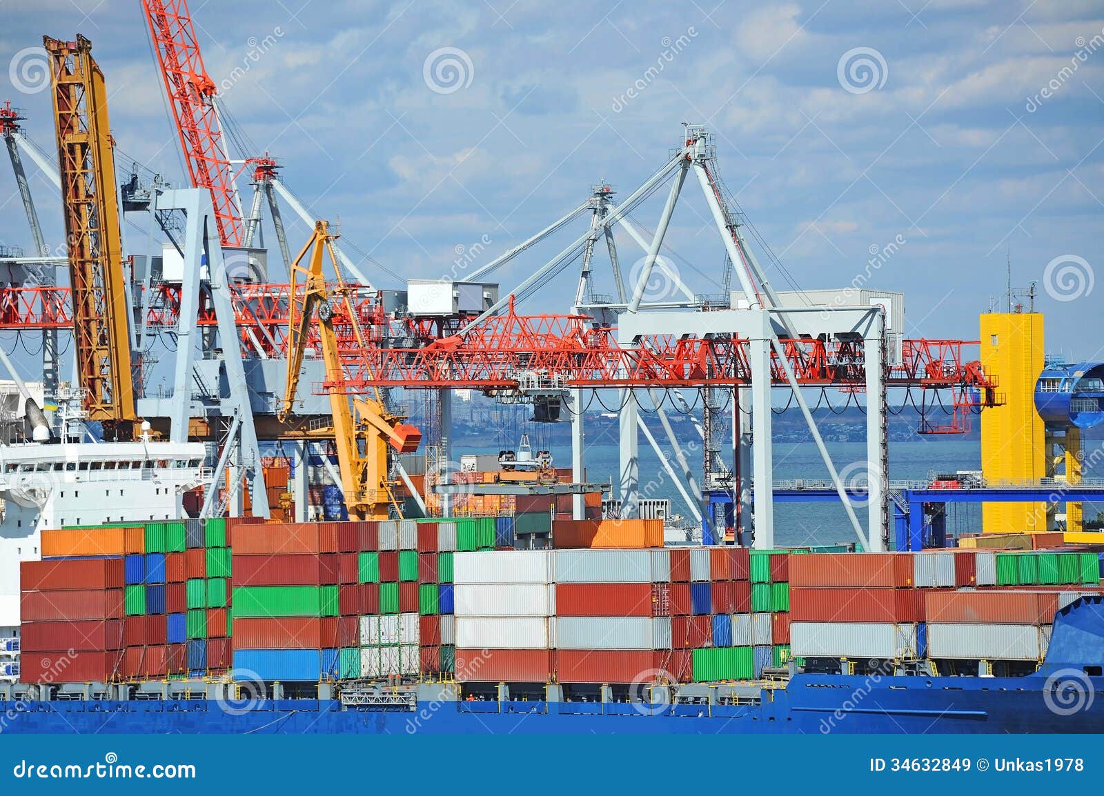 Container Stack on Freight Ship Stock Image - Image of device, export ...