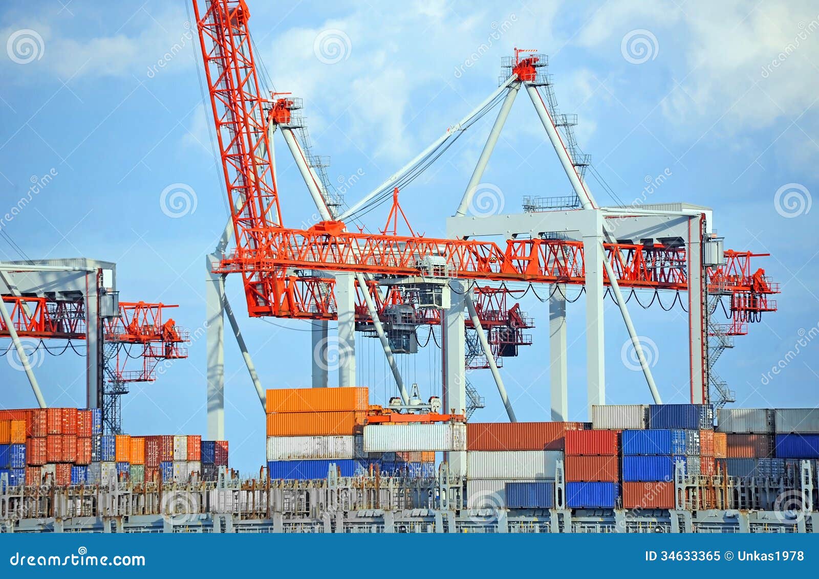Container Stack on Freight Ship Stock Image - Image of port, device ...
