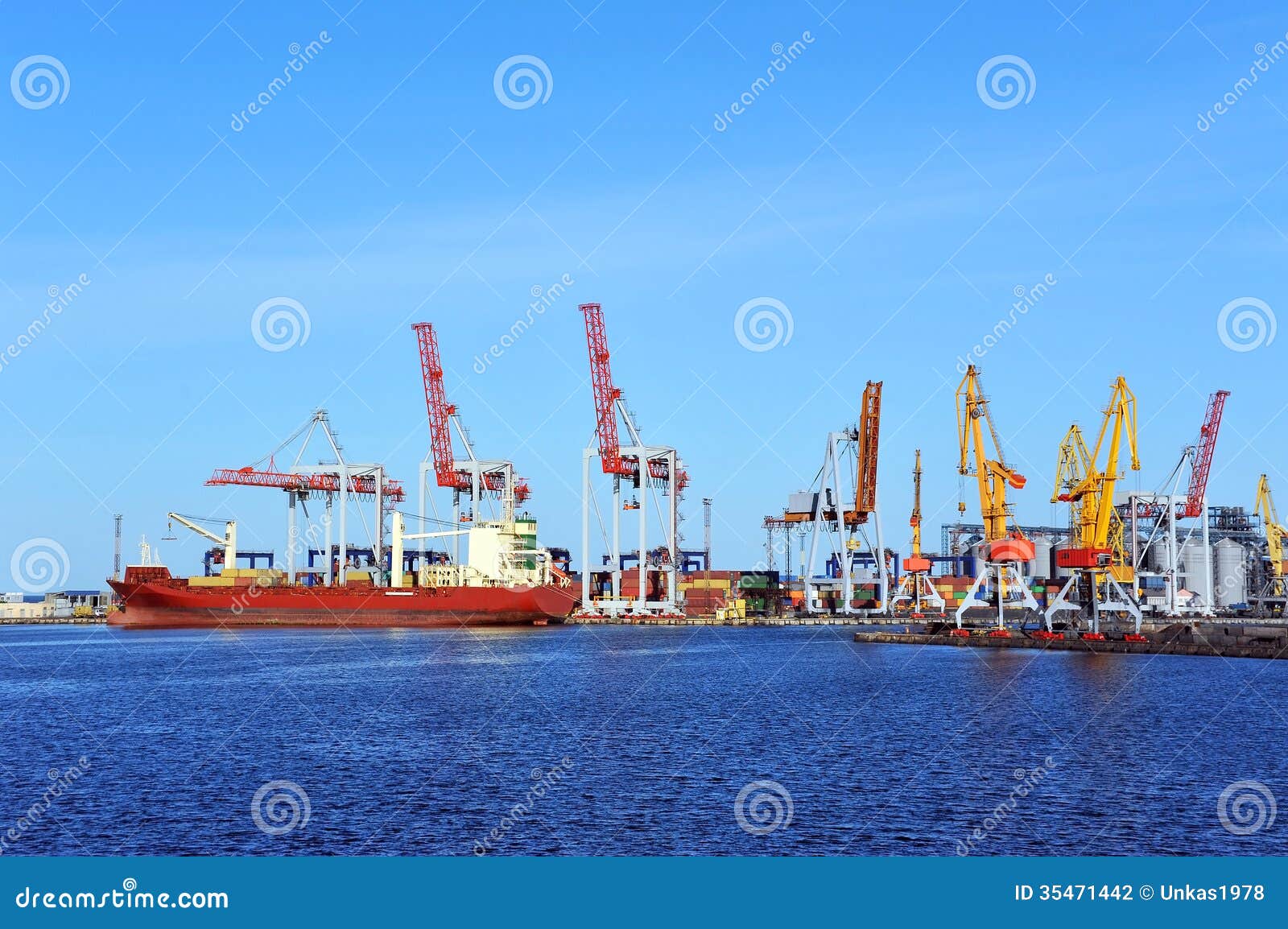 Container Stack on Freight Ship Stock Photo - Image of industry, hithe ...