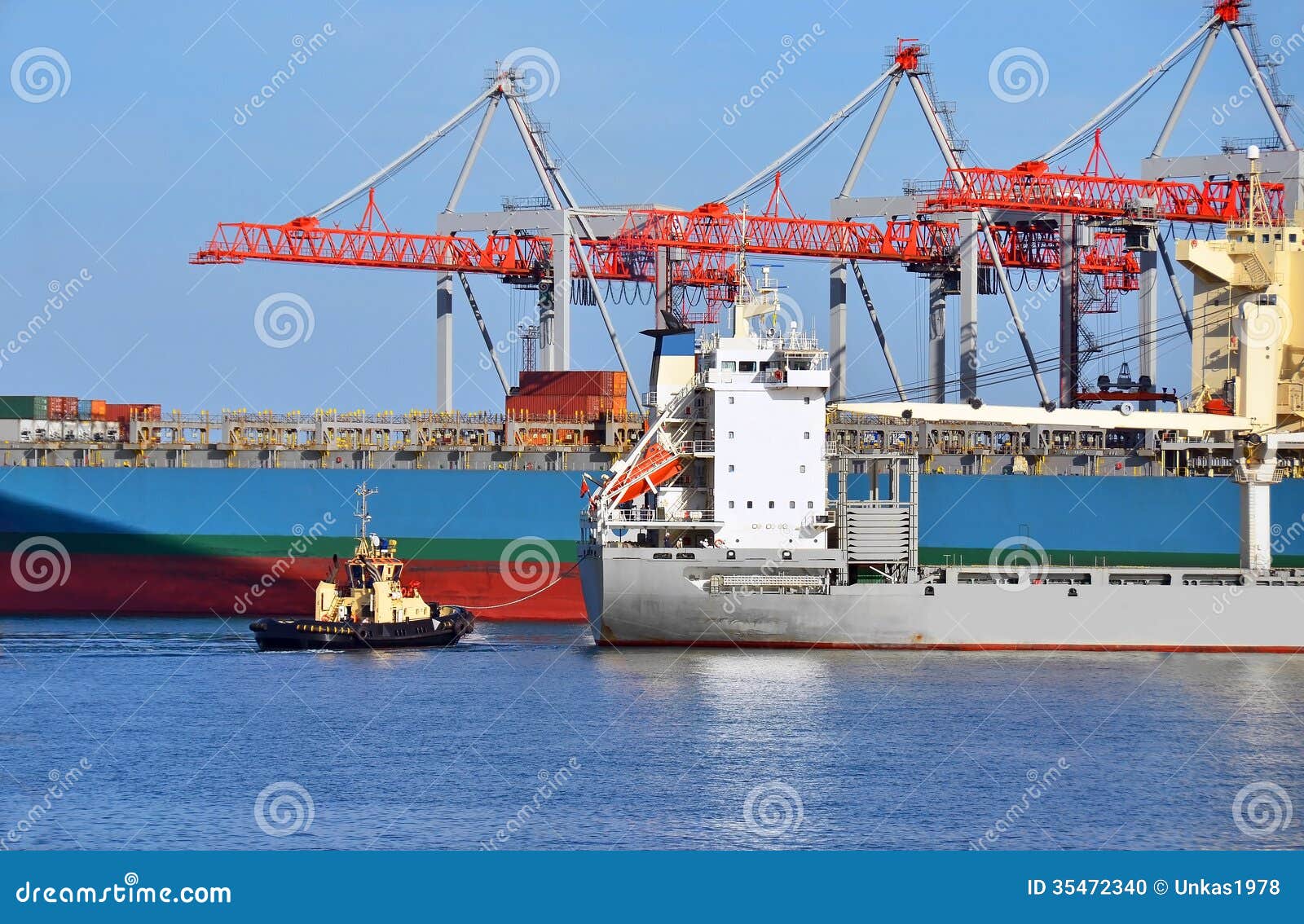 Container Stack on Freight Ship Stock Photo - Image of logistics ...