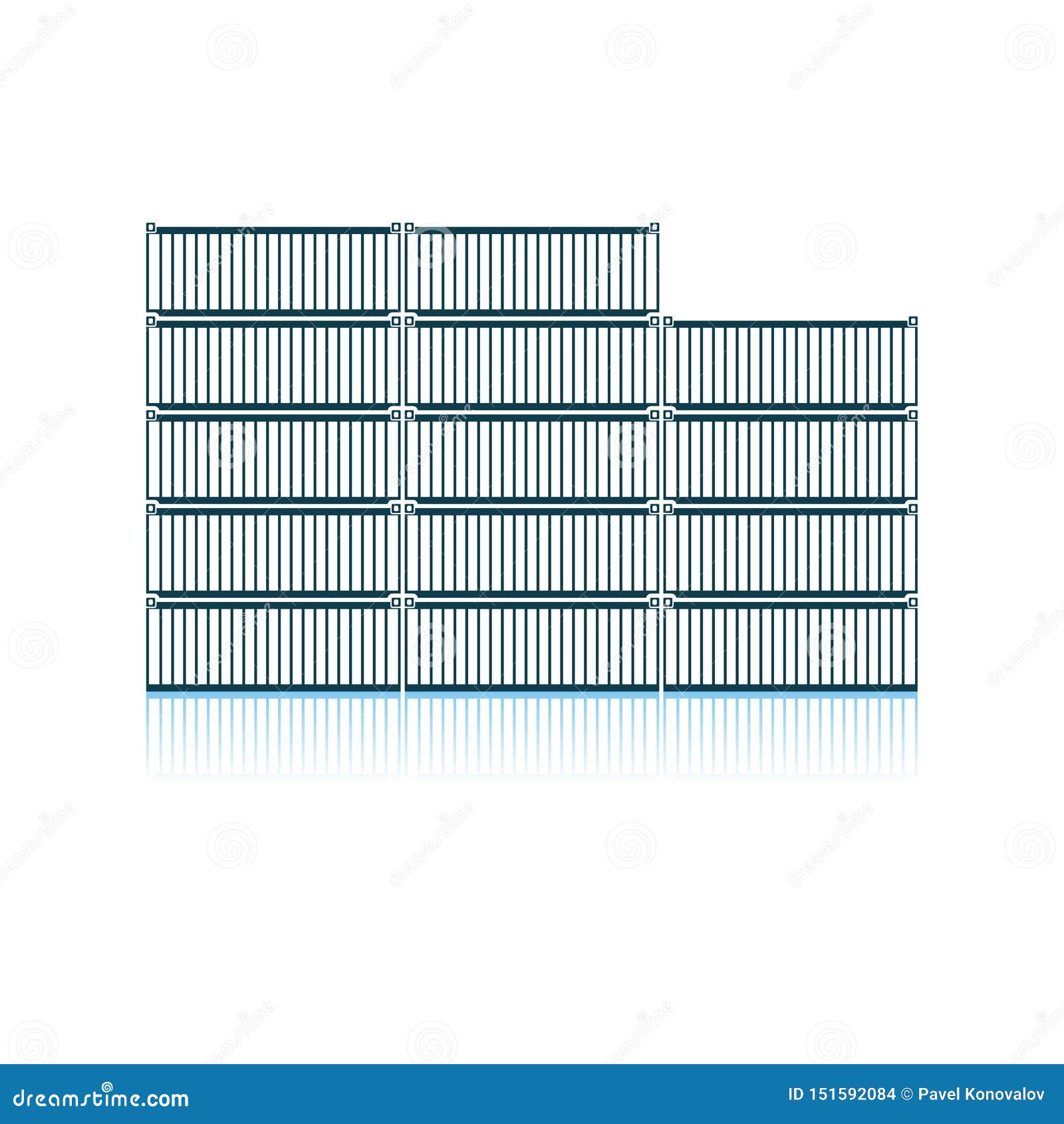 Container Stack Icon stock vector. Illustration of door - 151592084