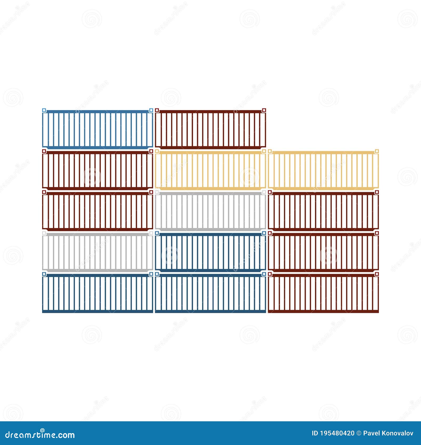 Container Stack Icon stock vector. Illustration of shipping - 195480420