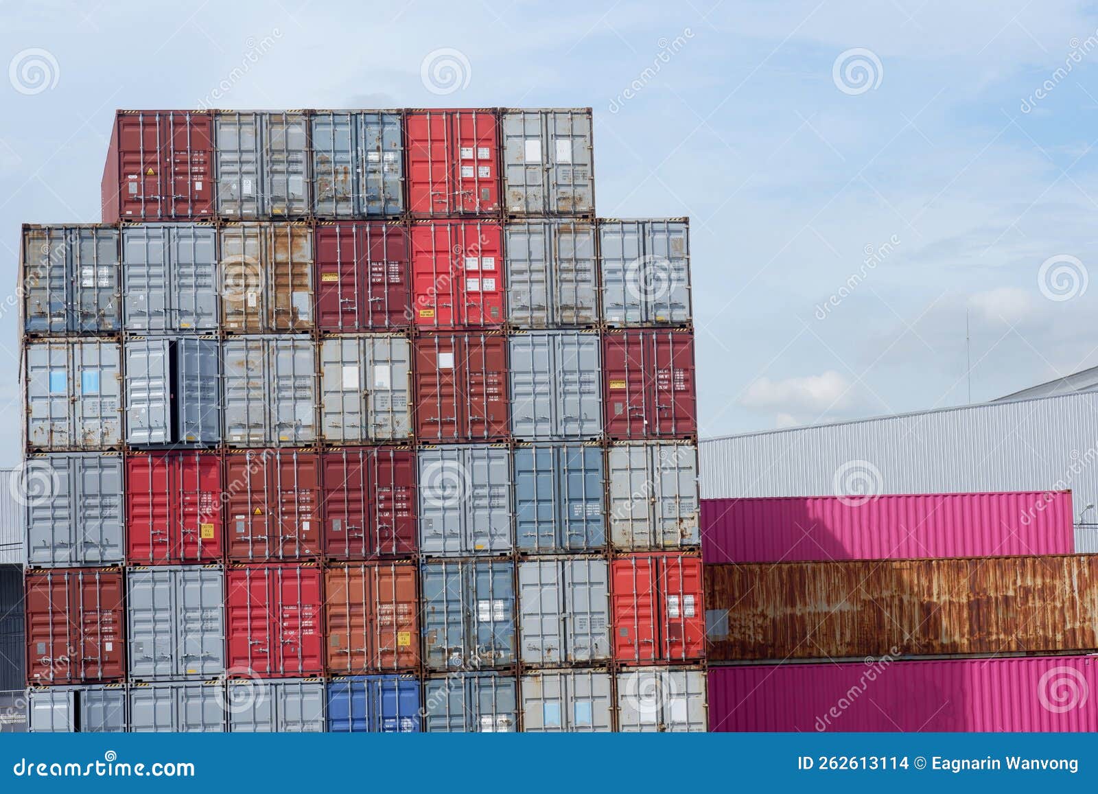 Container Stack Industrial Logistics in Container Yard for Logistics ...