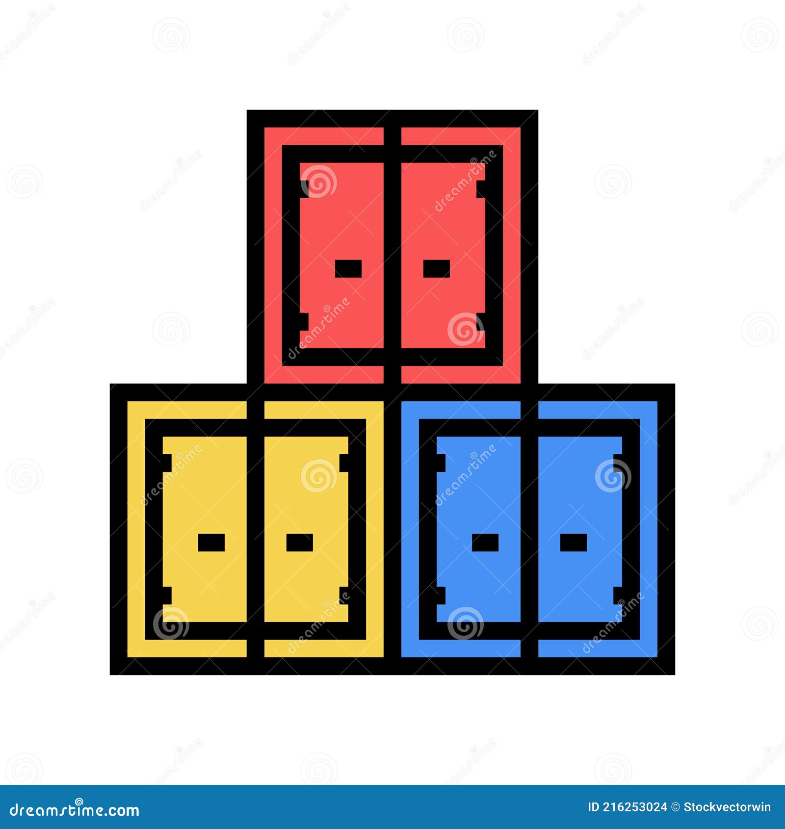 Container Stack Port Color Icon Vector Illustration Stock Vector ...