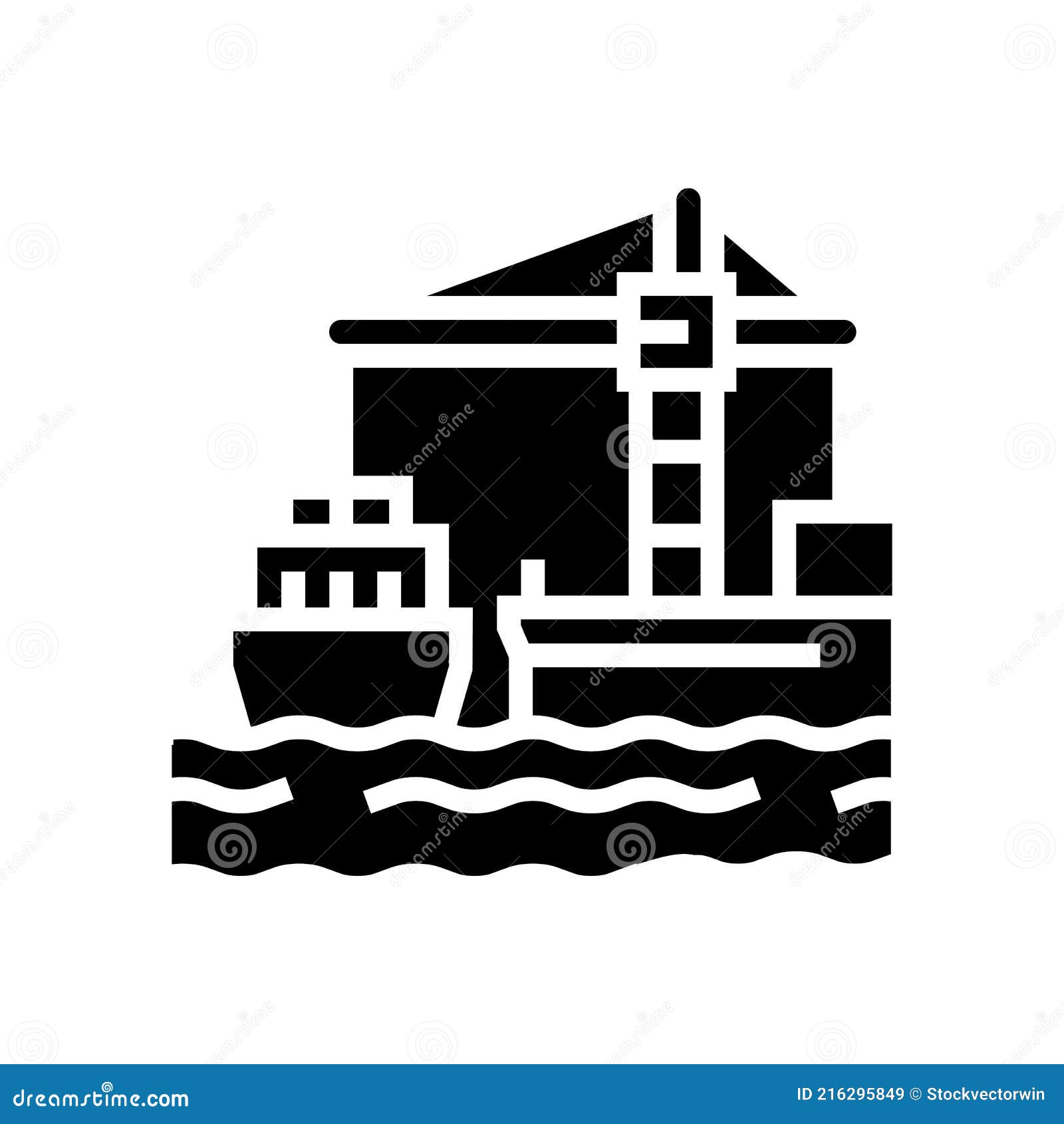 Container Stack Port Glyph Icon Vector Illustration Stock Vector ...
