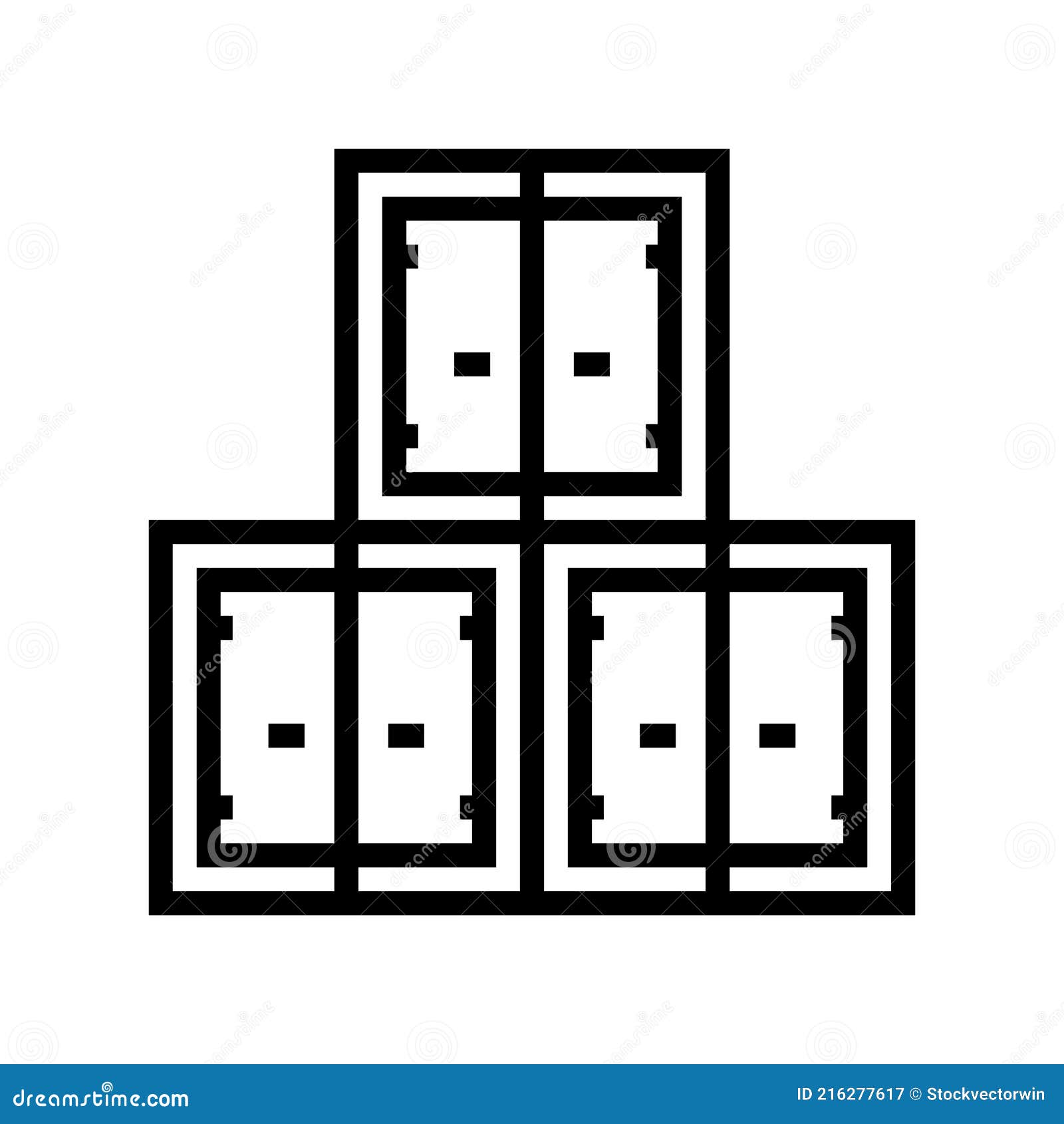 Container Stack Port Line Icon Vector Illustration Stock Illustration ...
