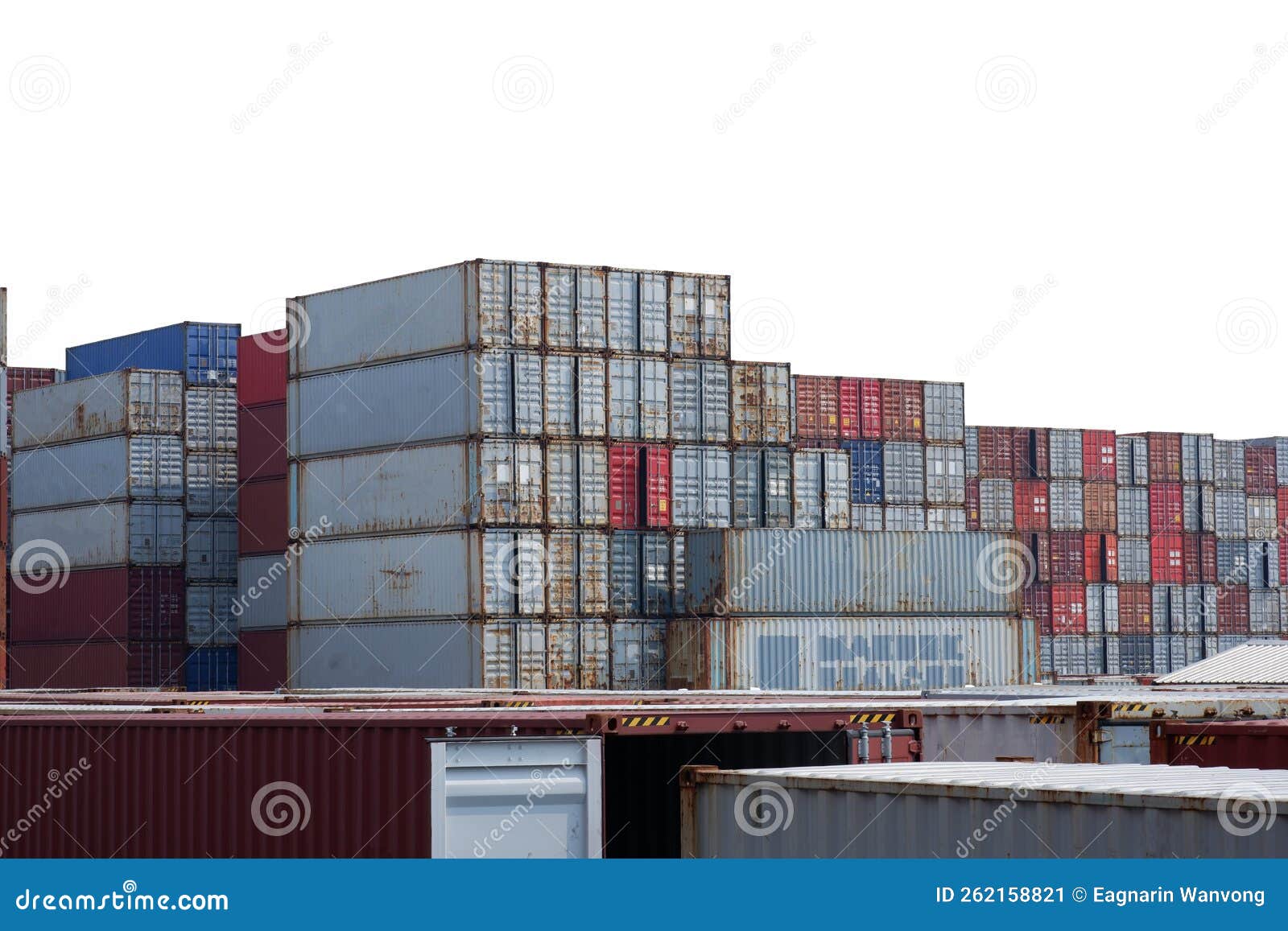 Container Stack in the Container Yard Industry Perspective Stock Image ...