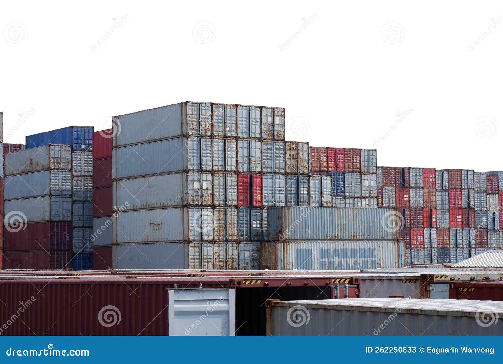 Container Stack in the Container Yard Industry Perspective Stock Image ...