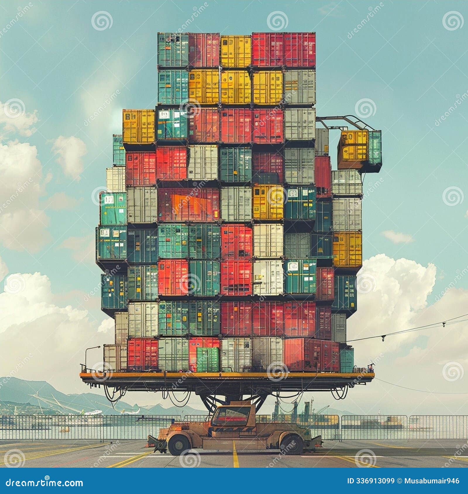 Container Stacked on Railway Track, Showcasing Logistics Efficiency Stock Image - Image of ...