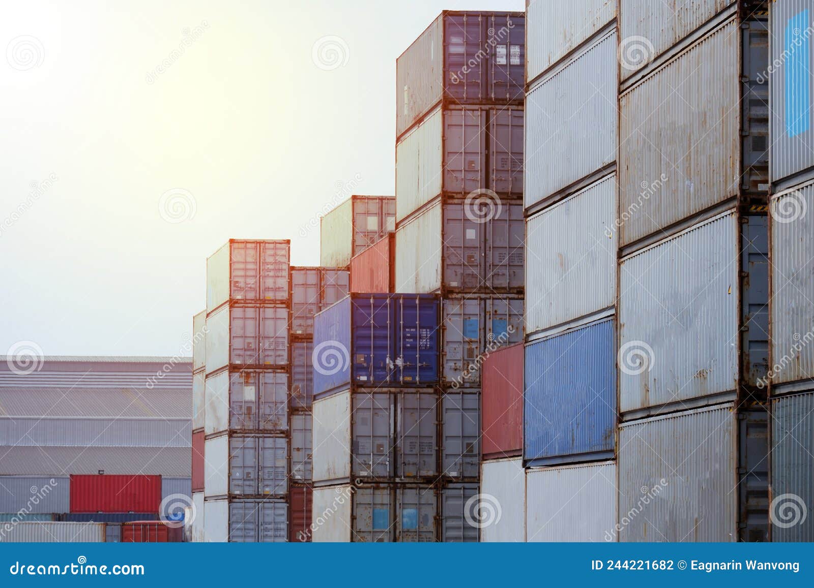 Container Storage Yard for the Concept of Export Logistics Stock Photo ...