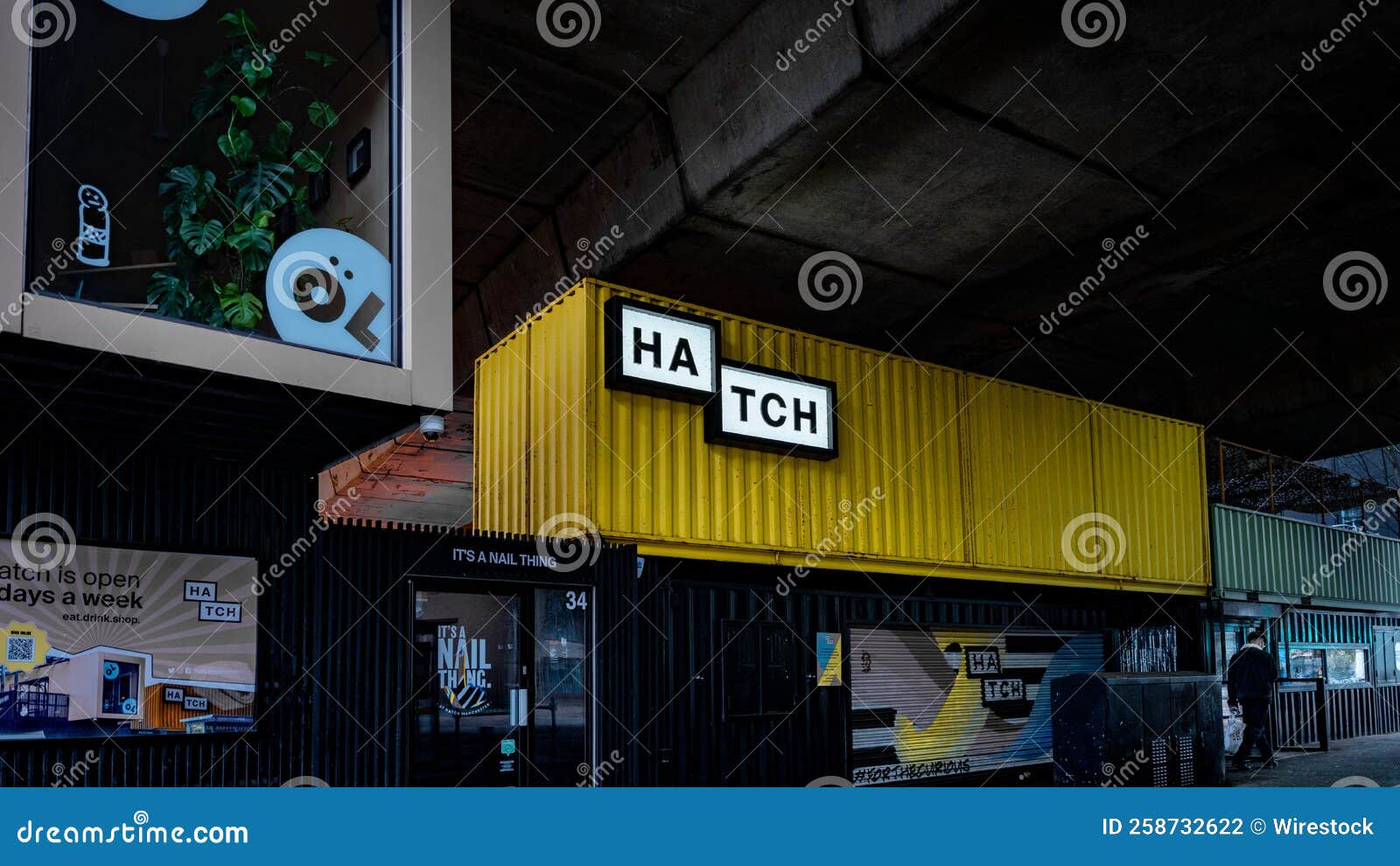 Container Structures Forming Shopping Area Hatch in Manchester Captured ...