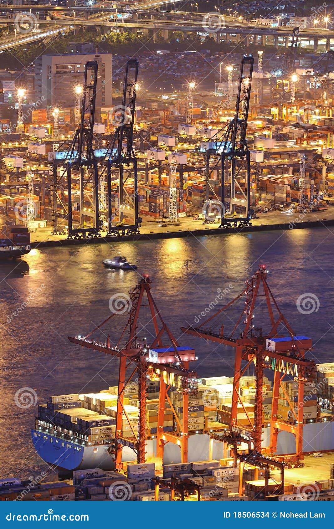 Container terminal editorial stock image. Image of crane - 18506534