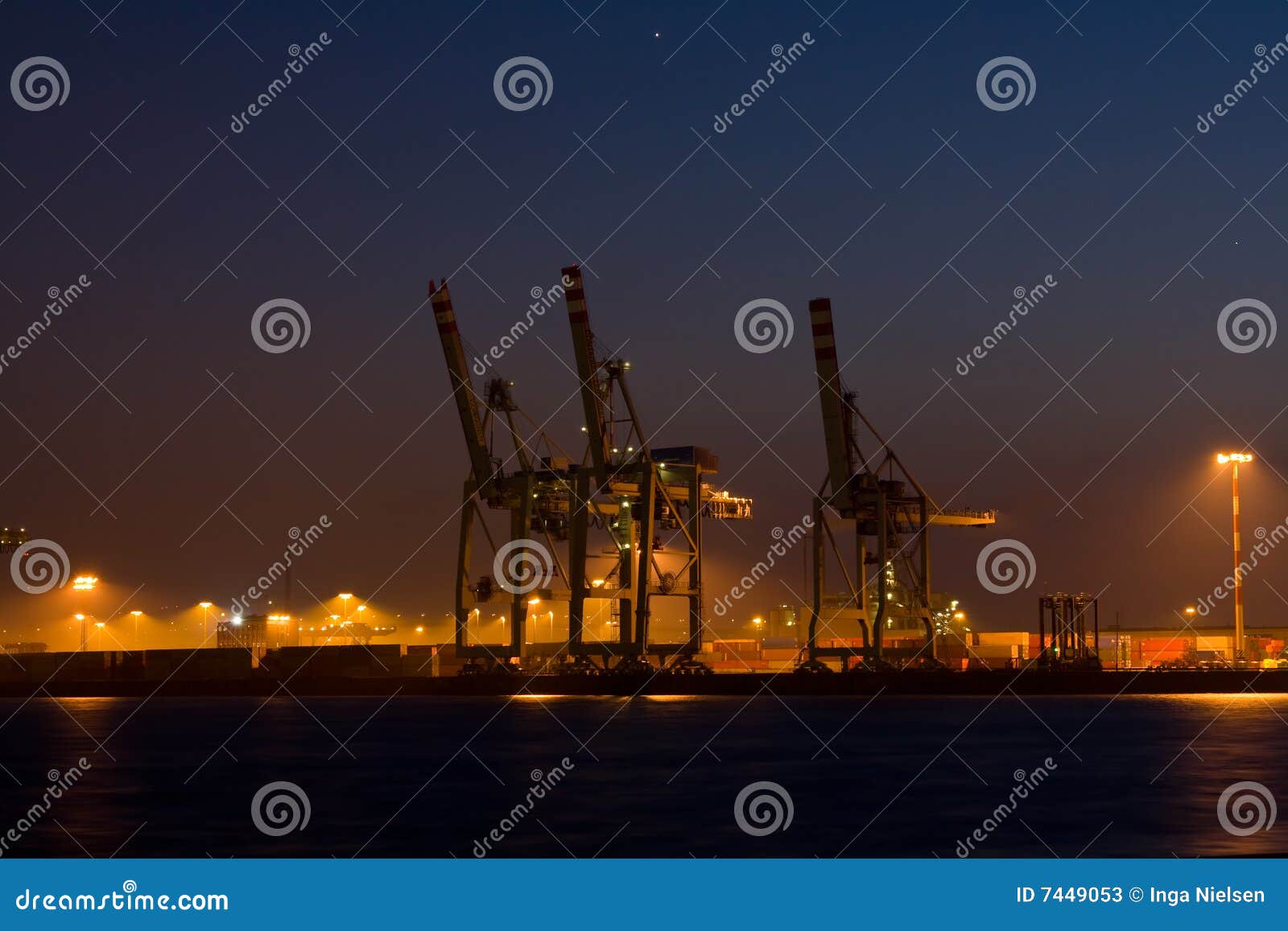 Container Terminal stock image. Image of illumination - 7449053
