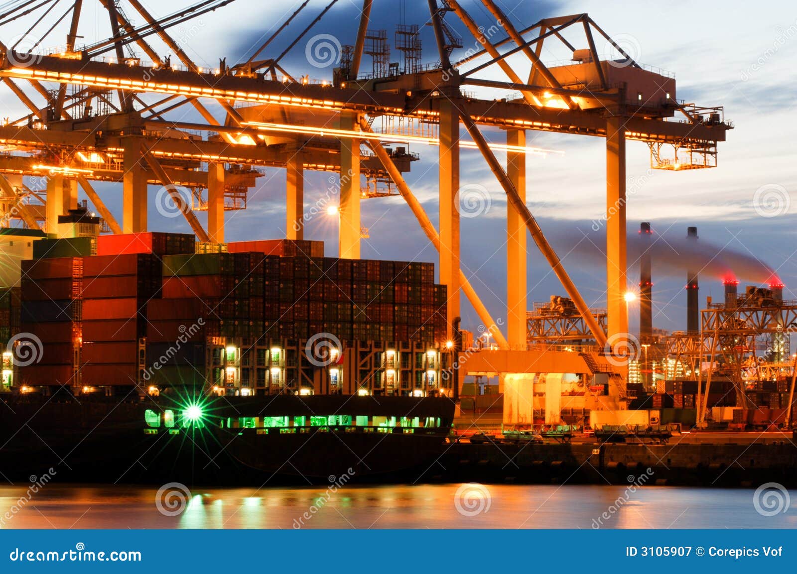Container Terminal Activity Stock Image - Image of technology, lifting ...