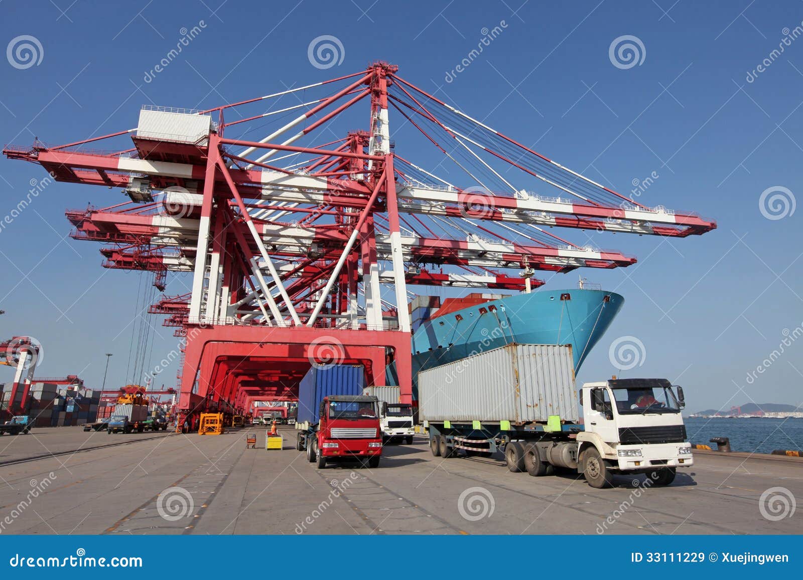 Container Terminal stock image. Image of cargo, horizontal - 33111229