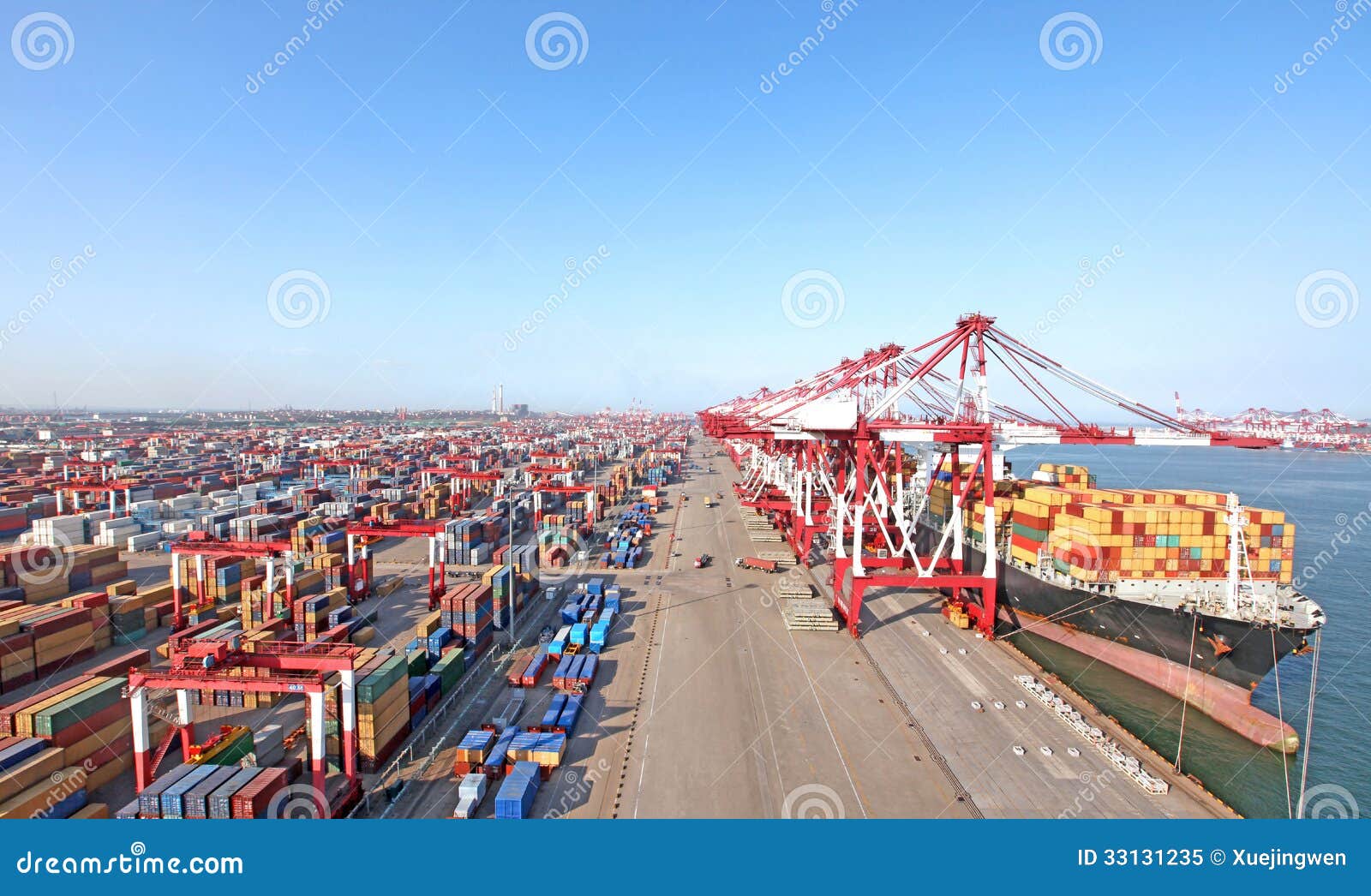 Container Terminal stock image. Image of production, vessels - 33131235