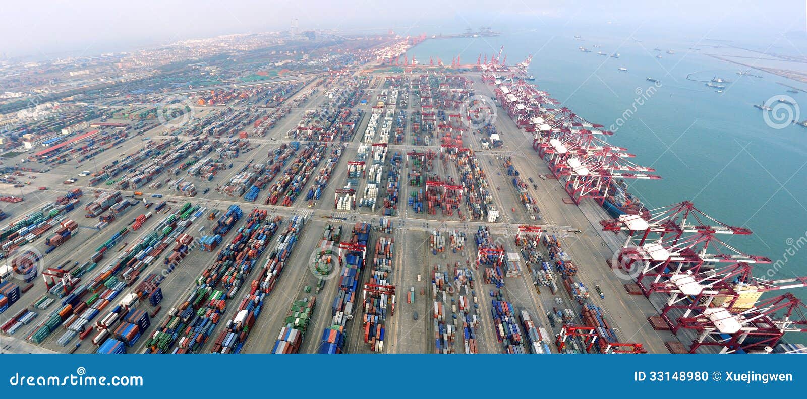 Container Terminal stock photo. Image of cranes, ships - 33148980