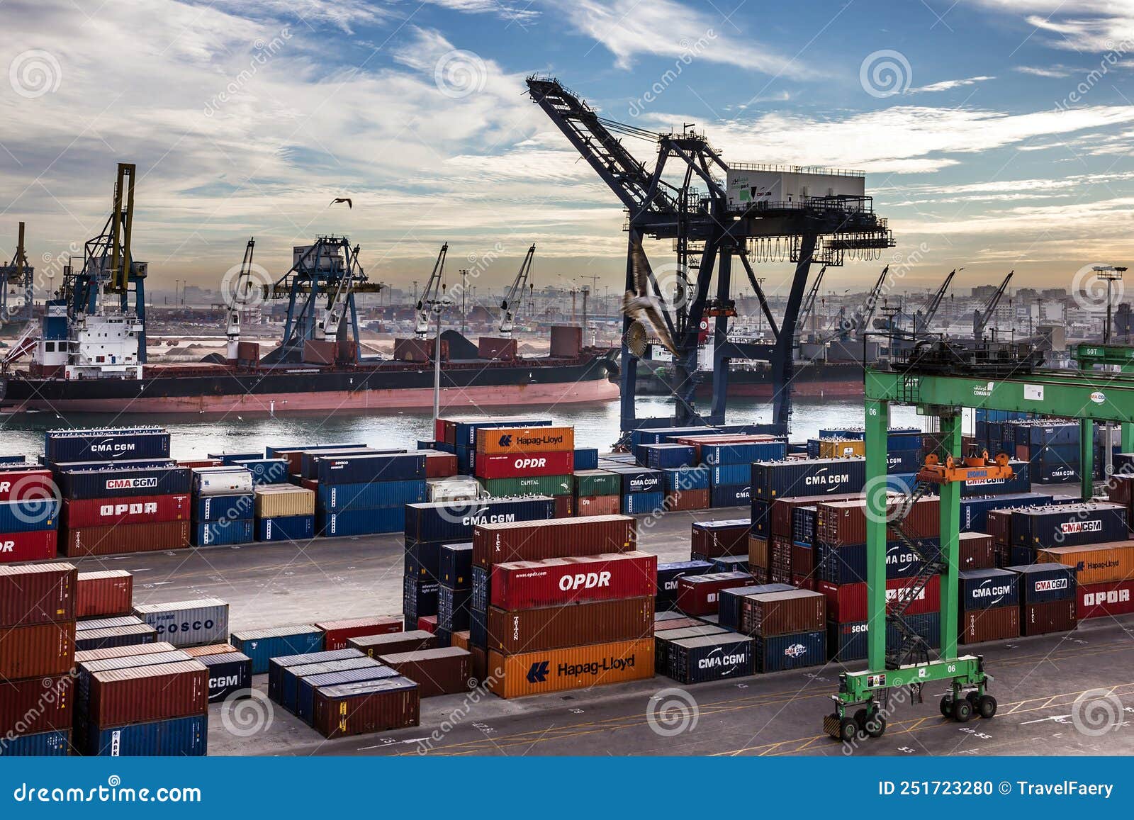 Container Terminal in Casablanca Sea Port, Morocco Editorial Image ...