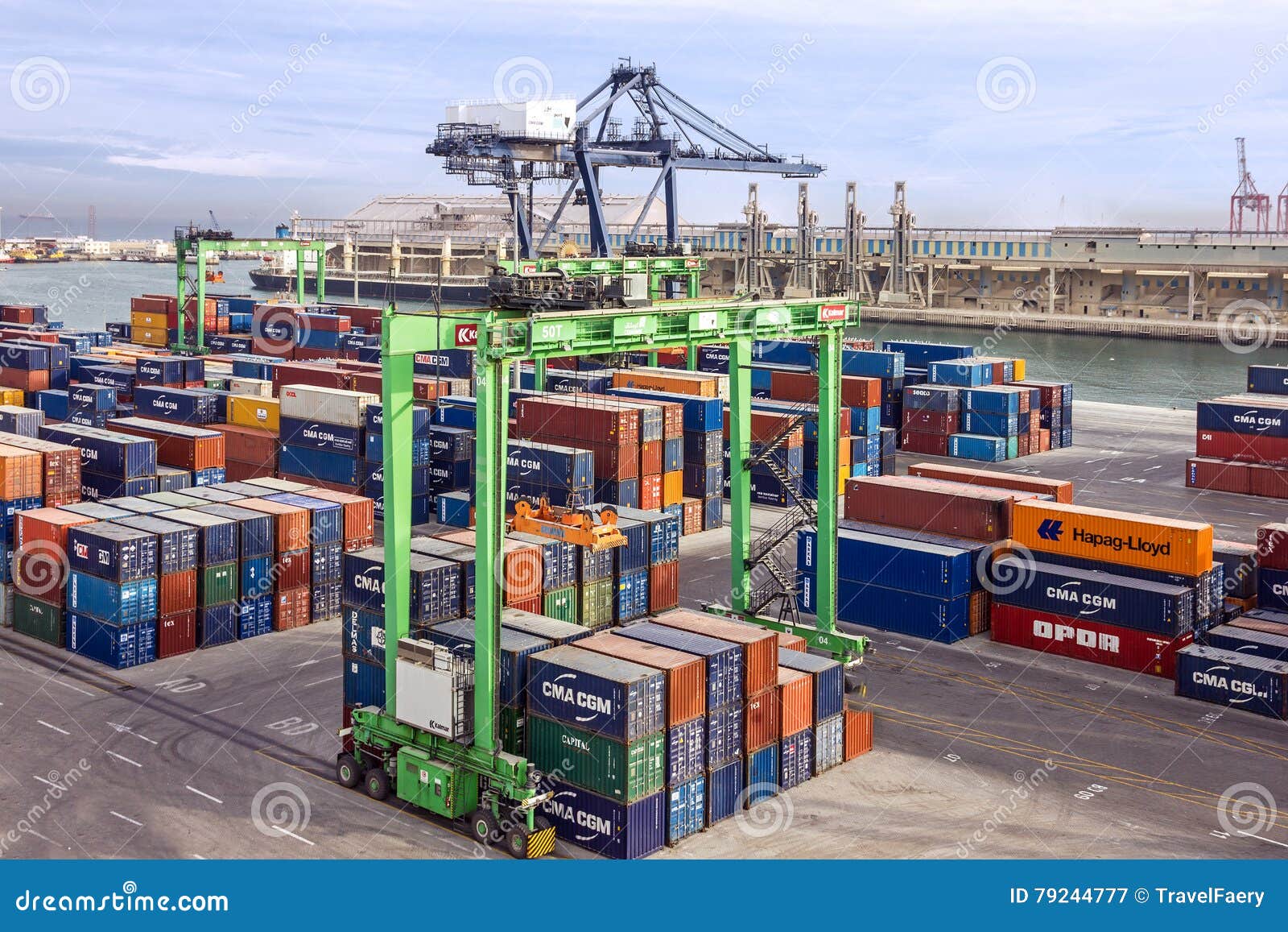 Container Terminal in Casablanca Sea Port, Morocco Editorial ...