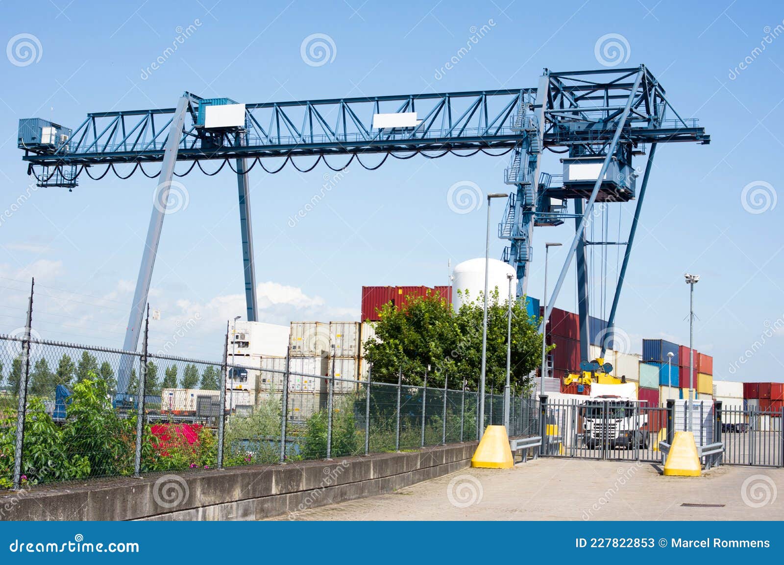 Container Terminal with Container Crane Stock Image - Image of terminal ...