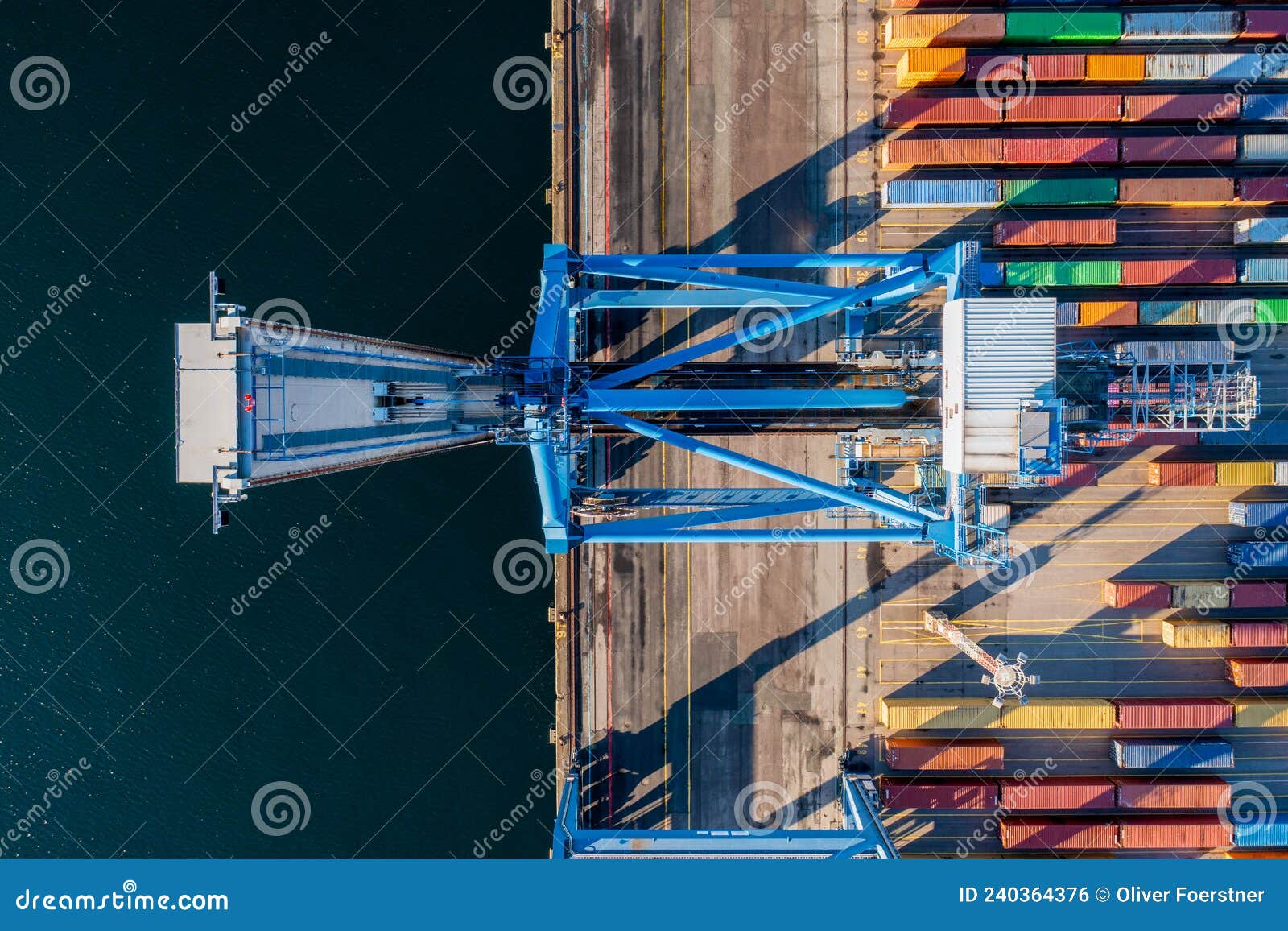 Container Terminal Crane Top Down View Stock Photo - Image of ...