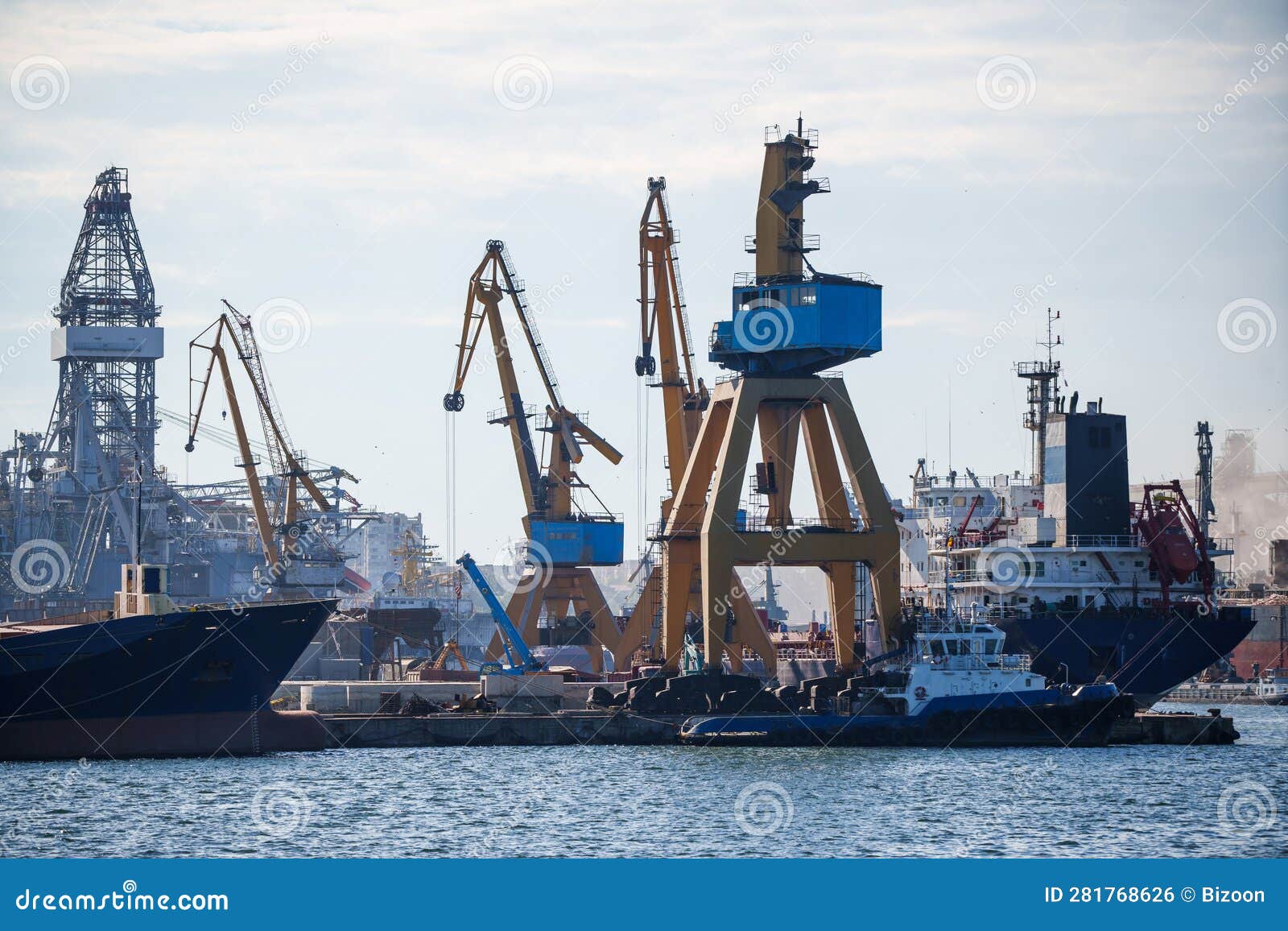 Container Terminal, with Cranes Stock Photo - Image of ship, pier ... Container Terminal, with Cranes Stock Photo - Image of ship, pier ...