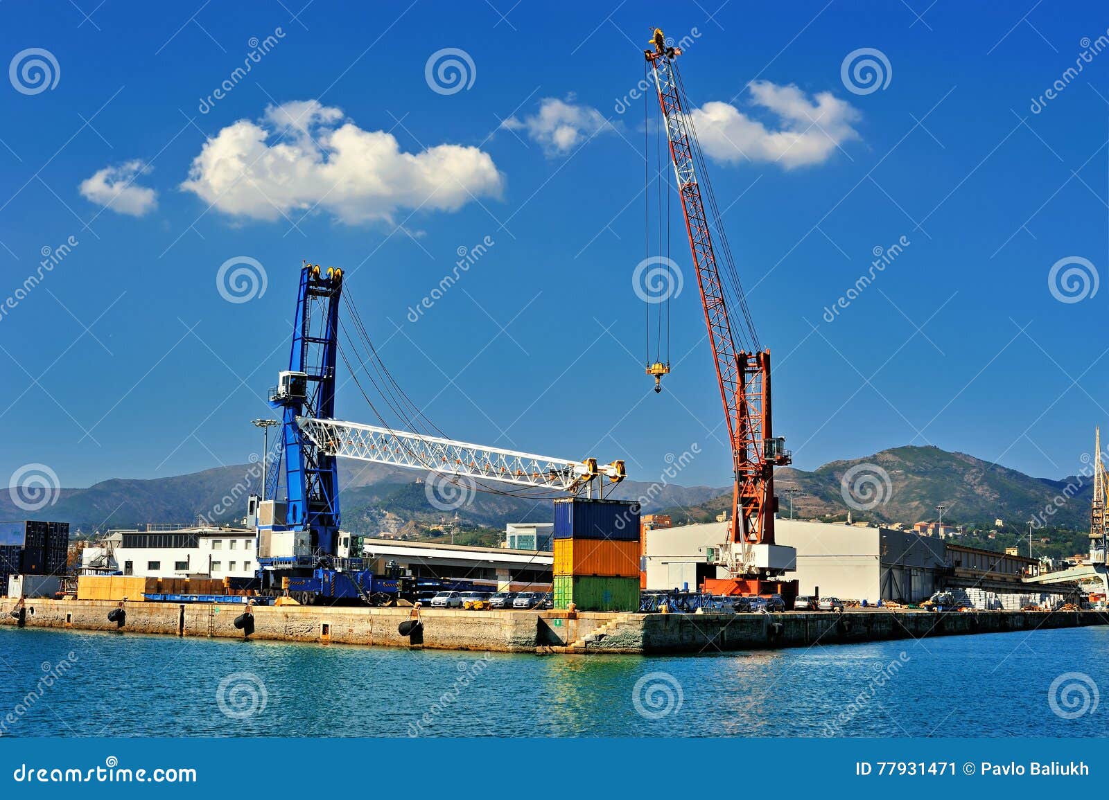 Container Terminal Cranes and Forklifts in Sea Port Stock Image - Image ... Container Terminal Cranes and Forklifts in Sea Port Stock Image - Image ...