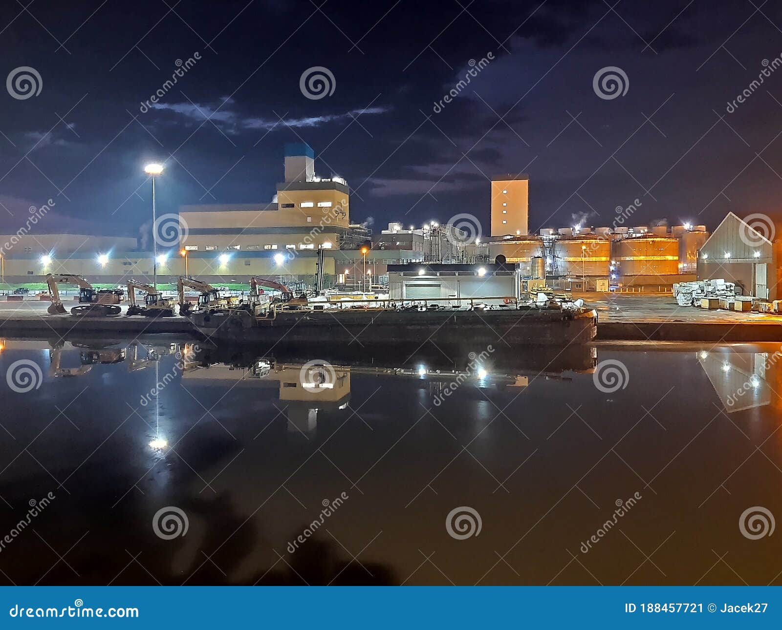 Container Terminal in the Evening.Port Hull in England Stock Image ...