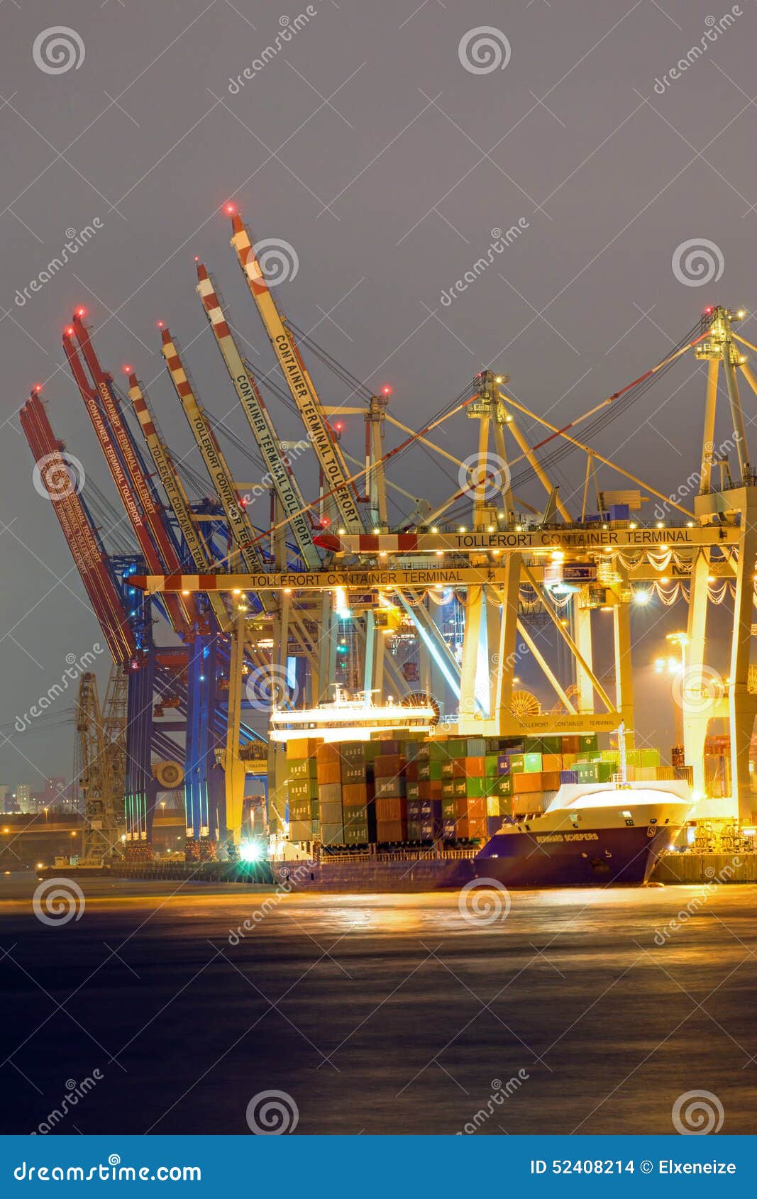 Container Terminal in the Harbor of Hamburg Editorial Stock Image ...