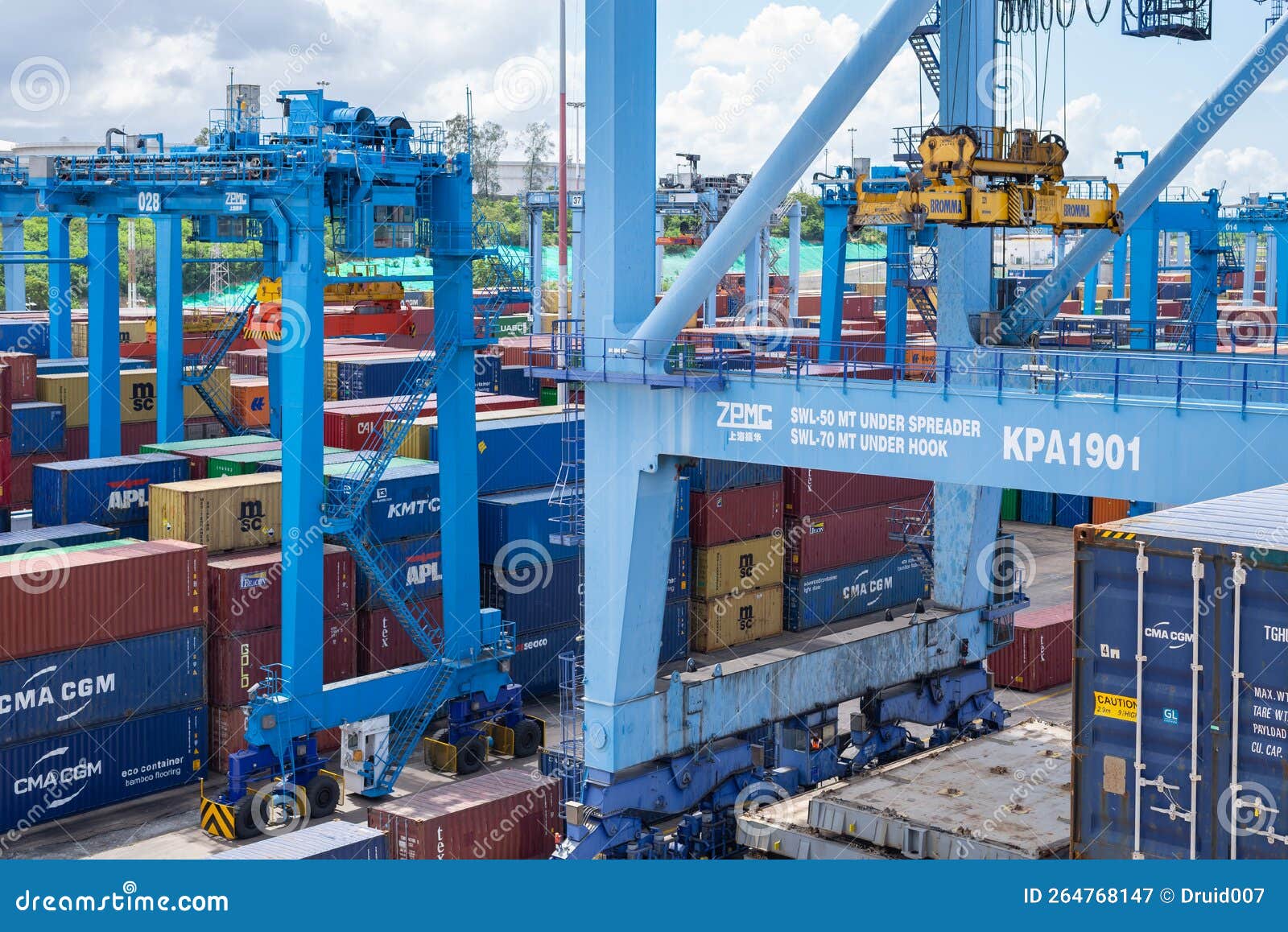Container terminal editorial photography. Image of port - 264768147