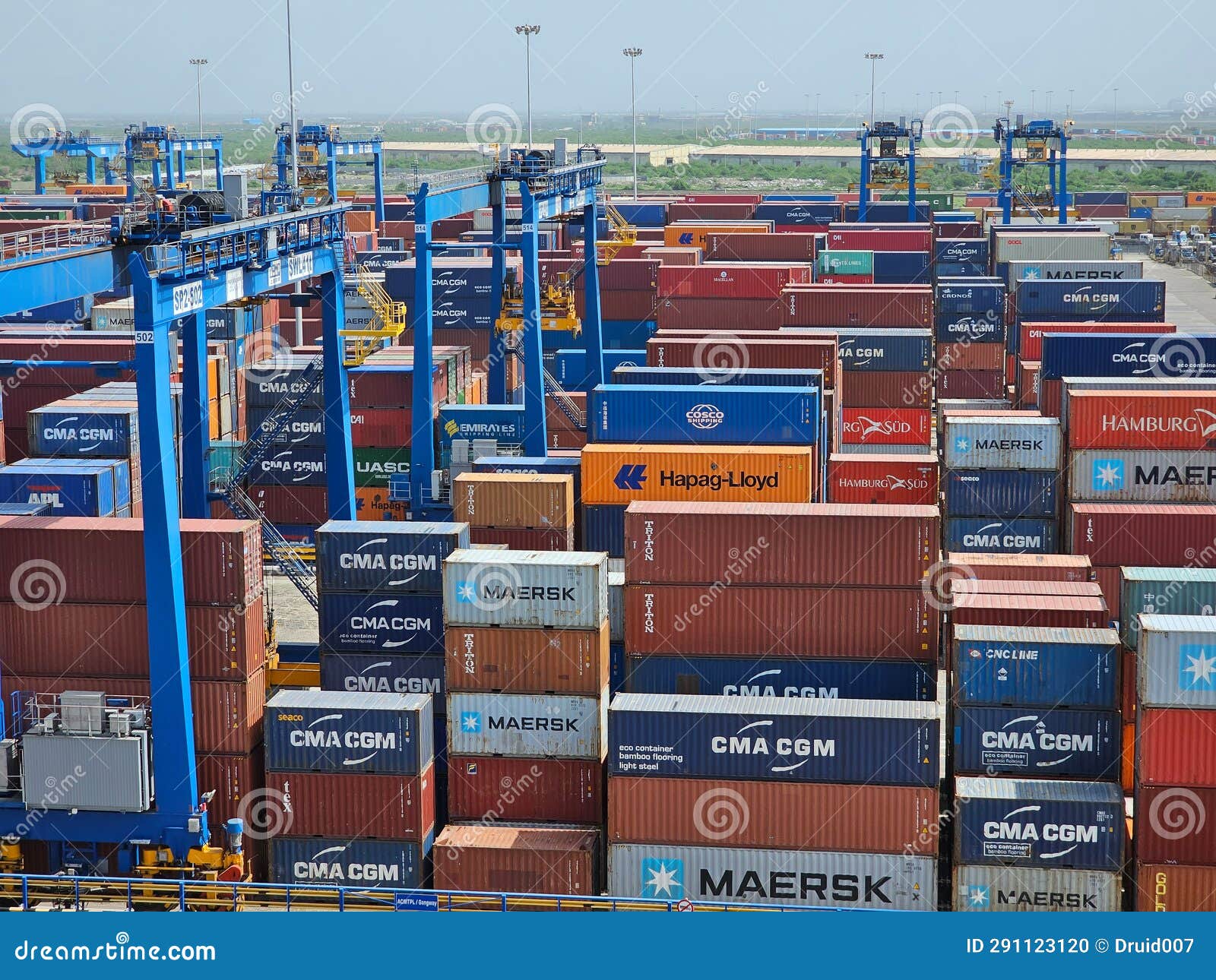 Container terminal editorial image. Image of shipping - 291123120