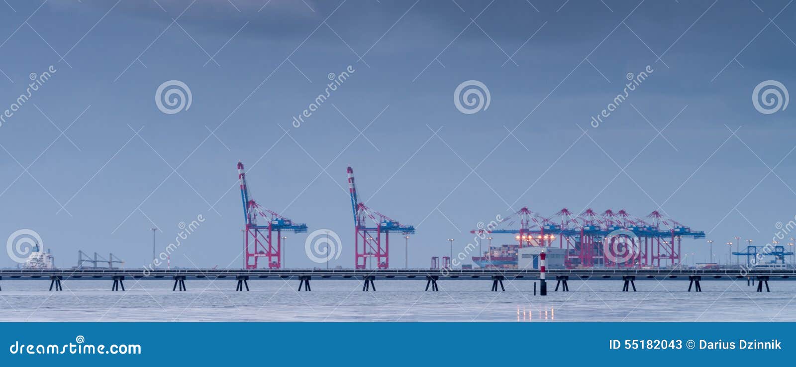 Container Terminal stock image. Image of modern, dusk - 55182043