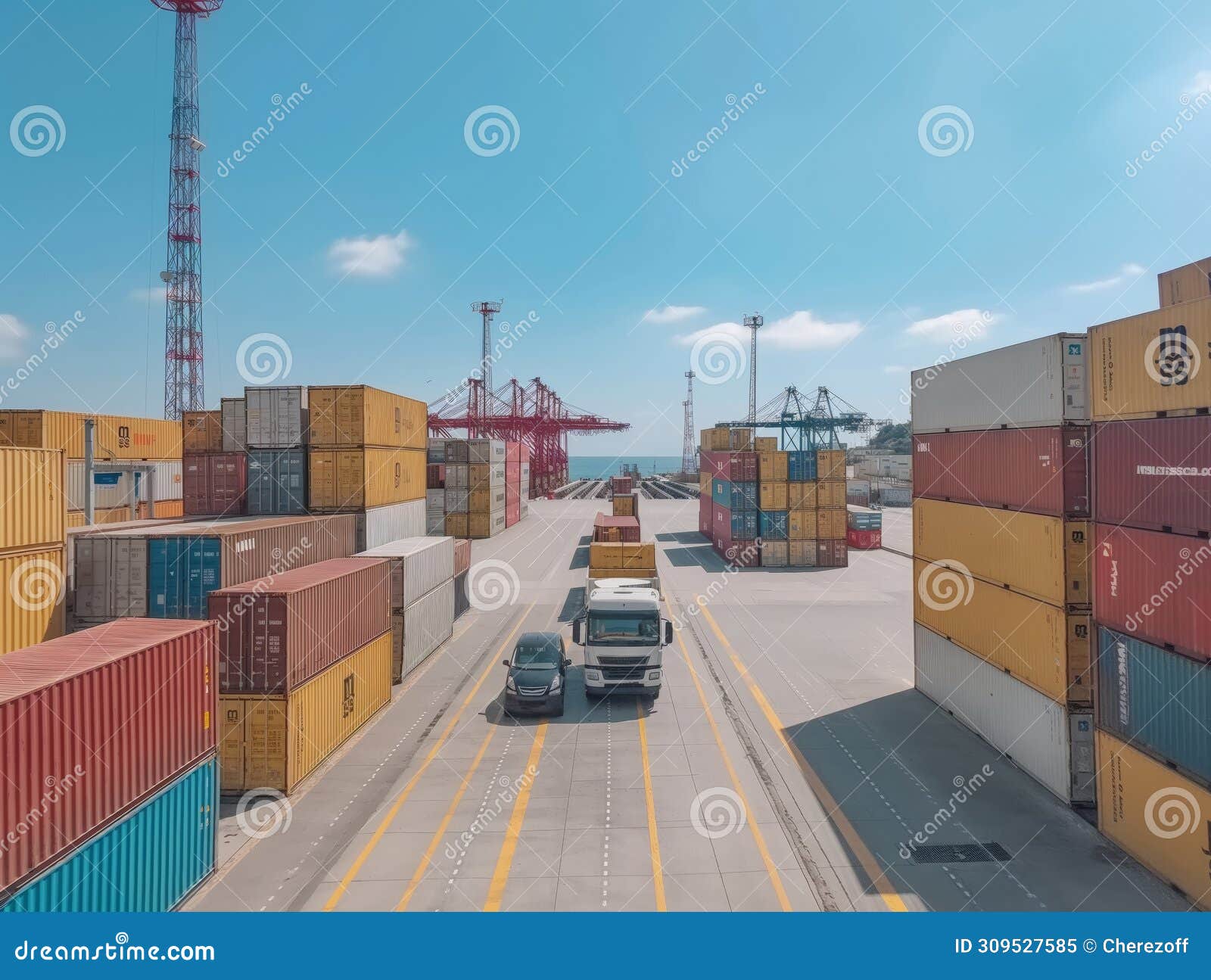 Container Terminal Operations Stock Image - Image of freight, trade ...