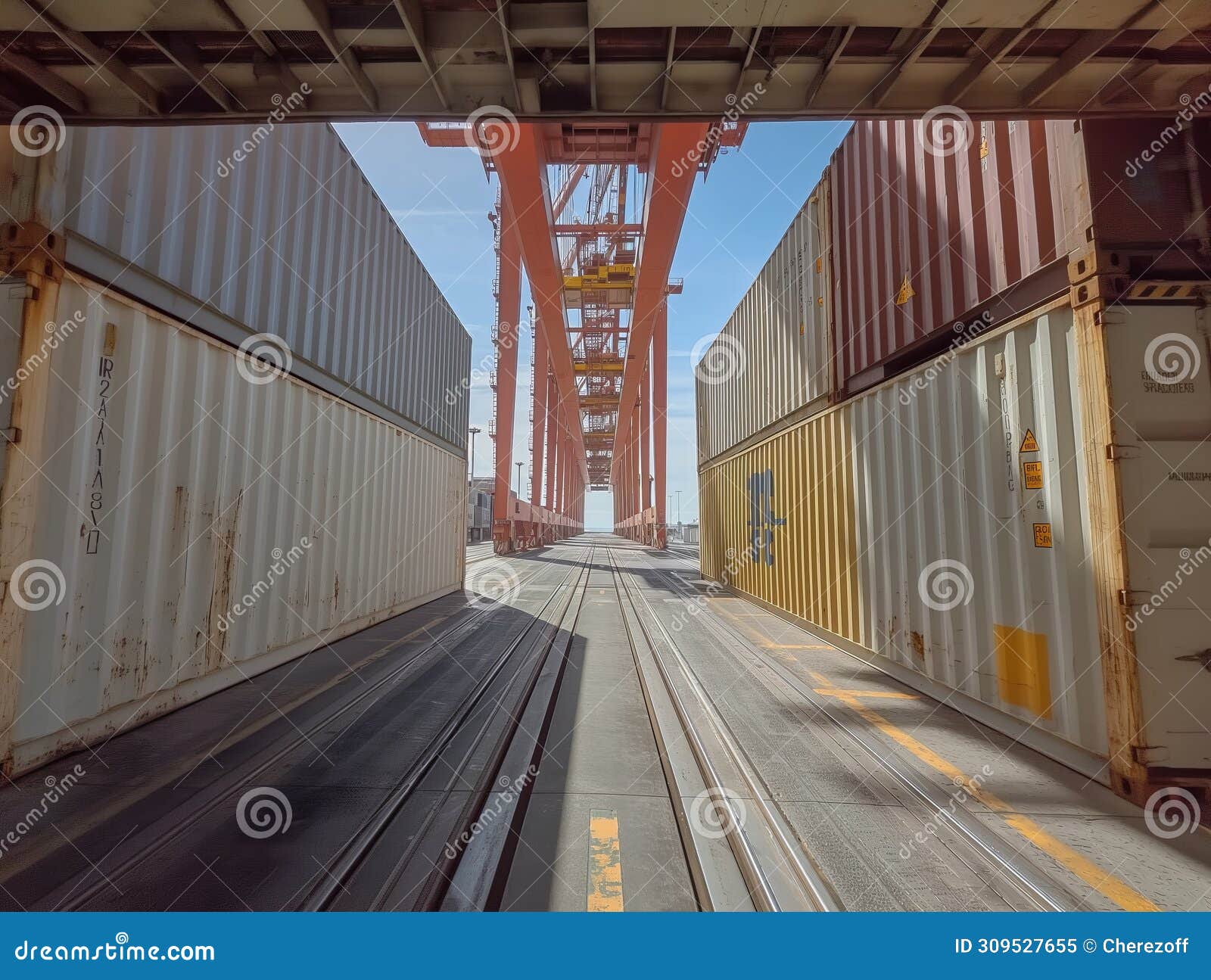 Container Terminal Operations Stock Image - Image of maritime, global ...