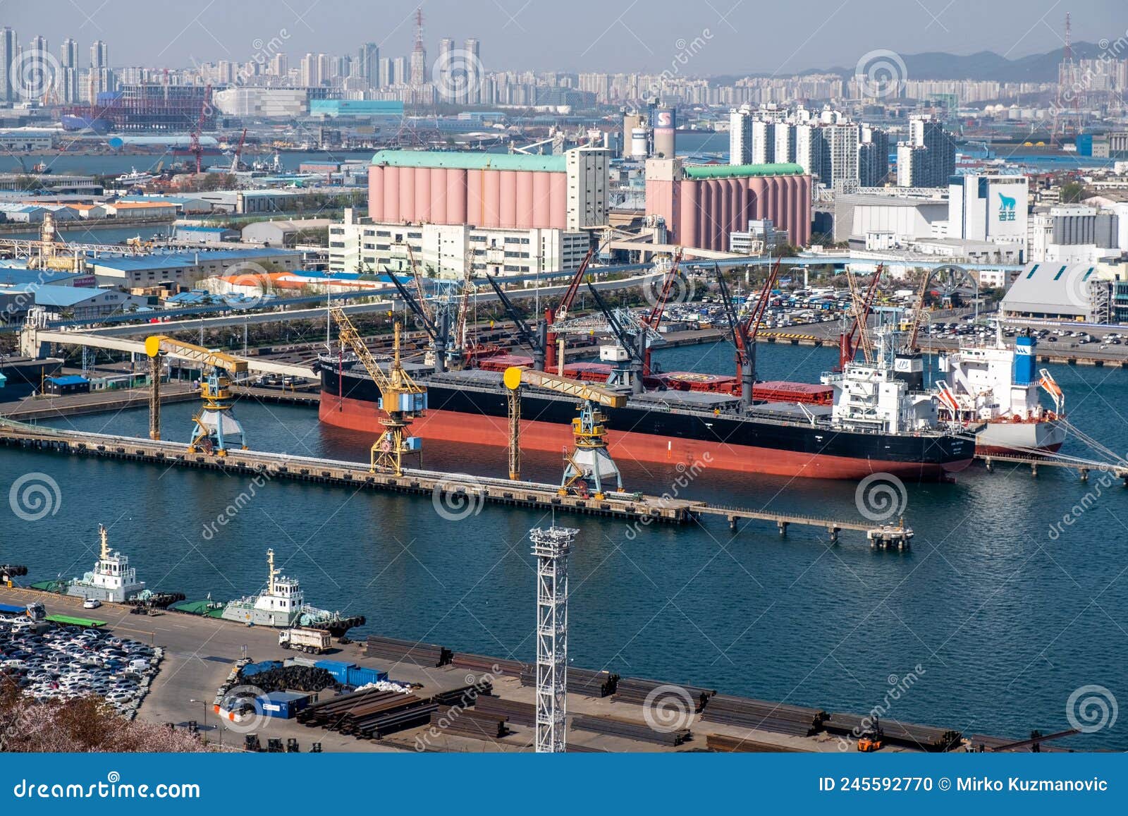 Container Terminal in the Port of Incheon, South Korea Editorial Image ...