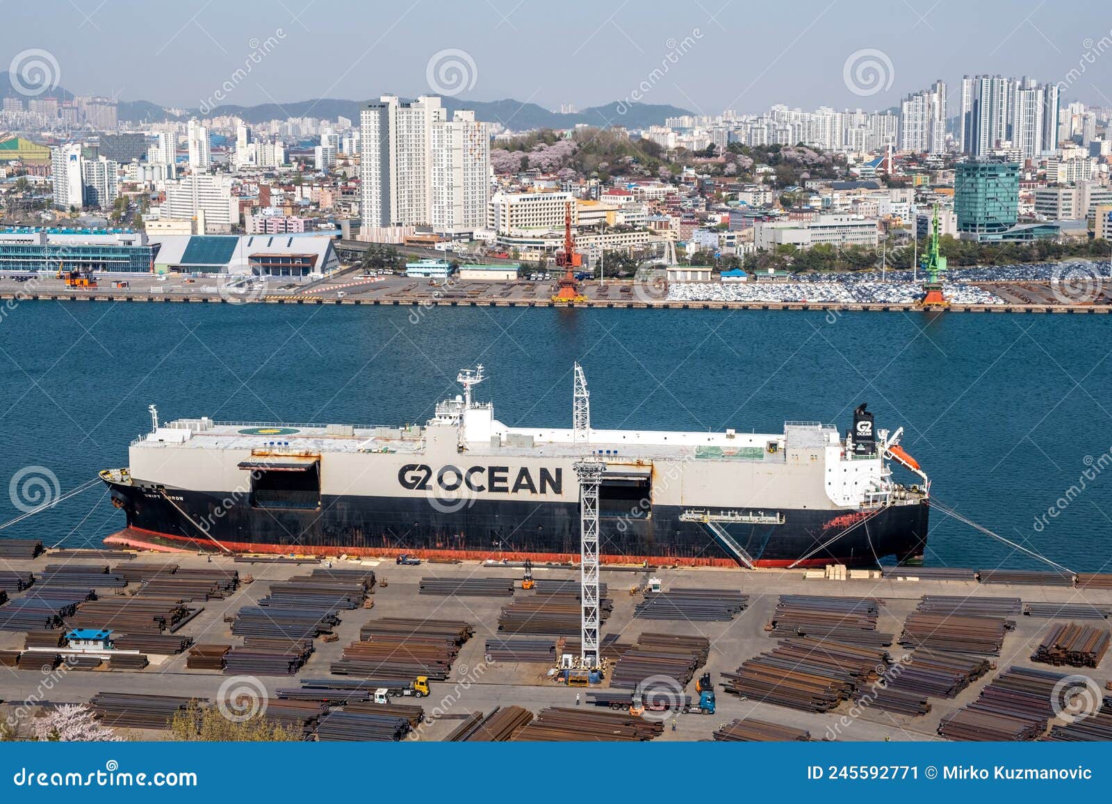 Container Terminal in the Port of Incheon, South Korea Editorial Photo ...