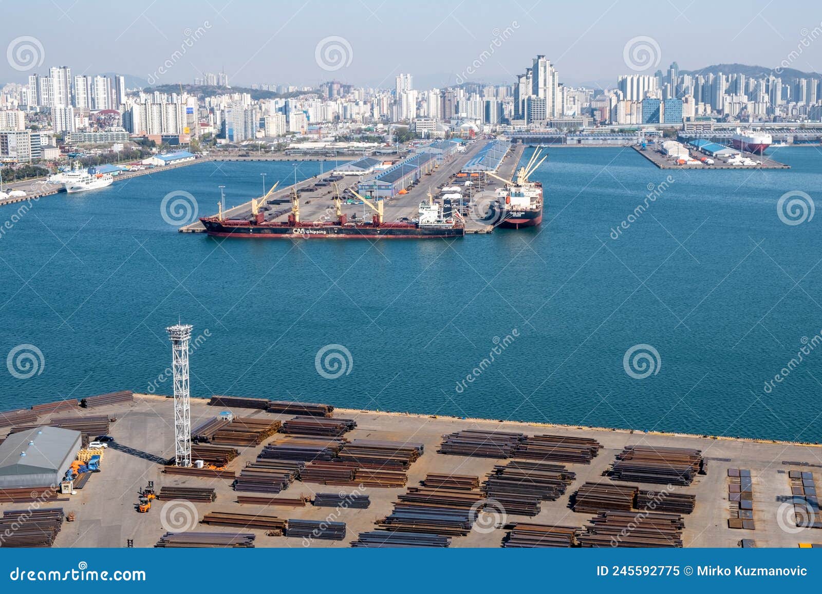 Container Terminal in the Port of Incheon, South Korea Editorial Image ...
